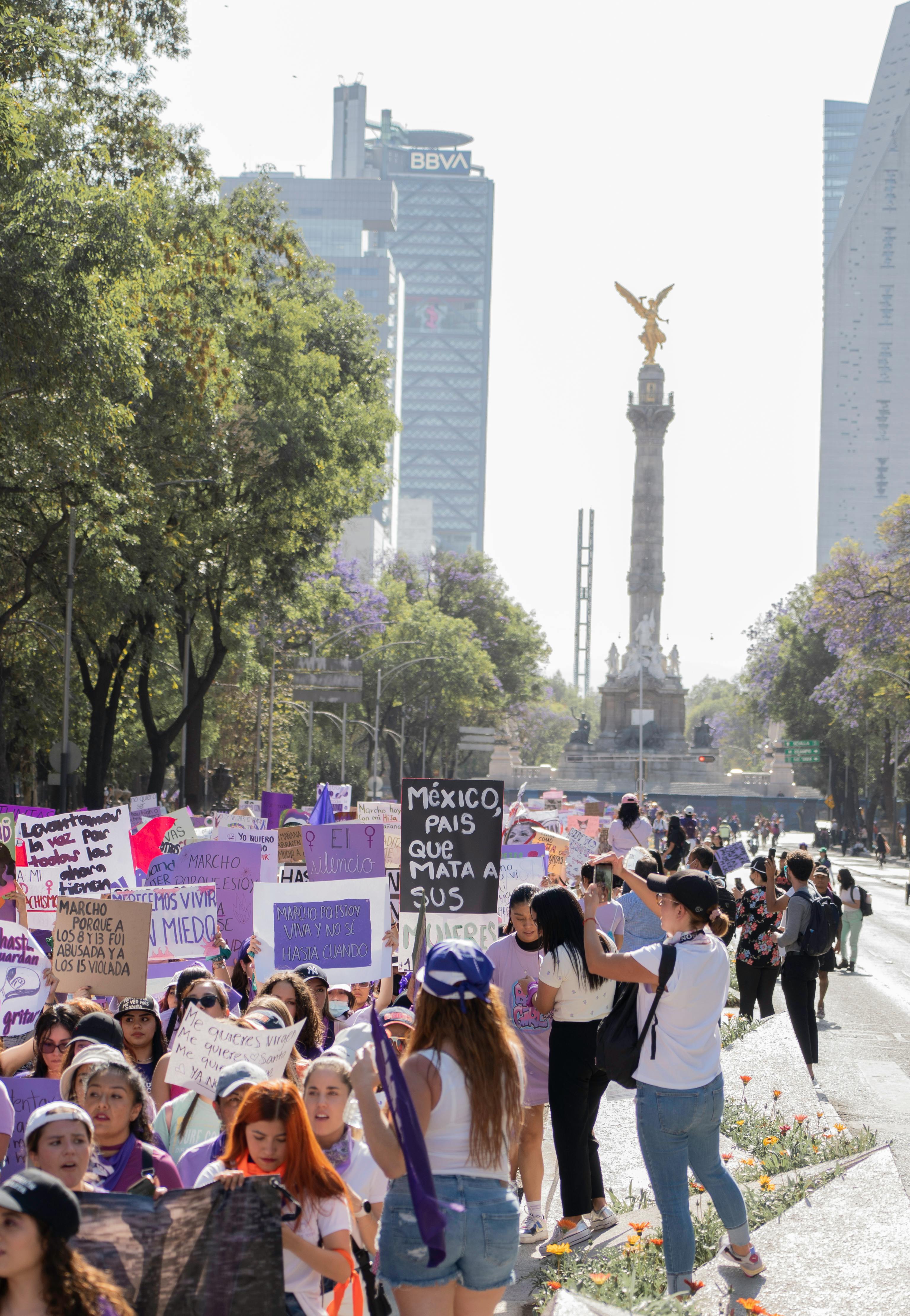 Women Protest in Mexico by Angel of Independence · Free Stock Photo