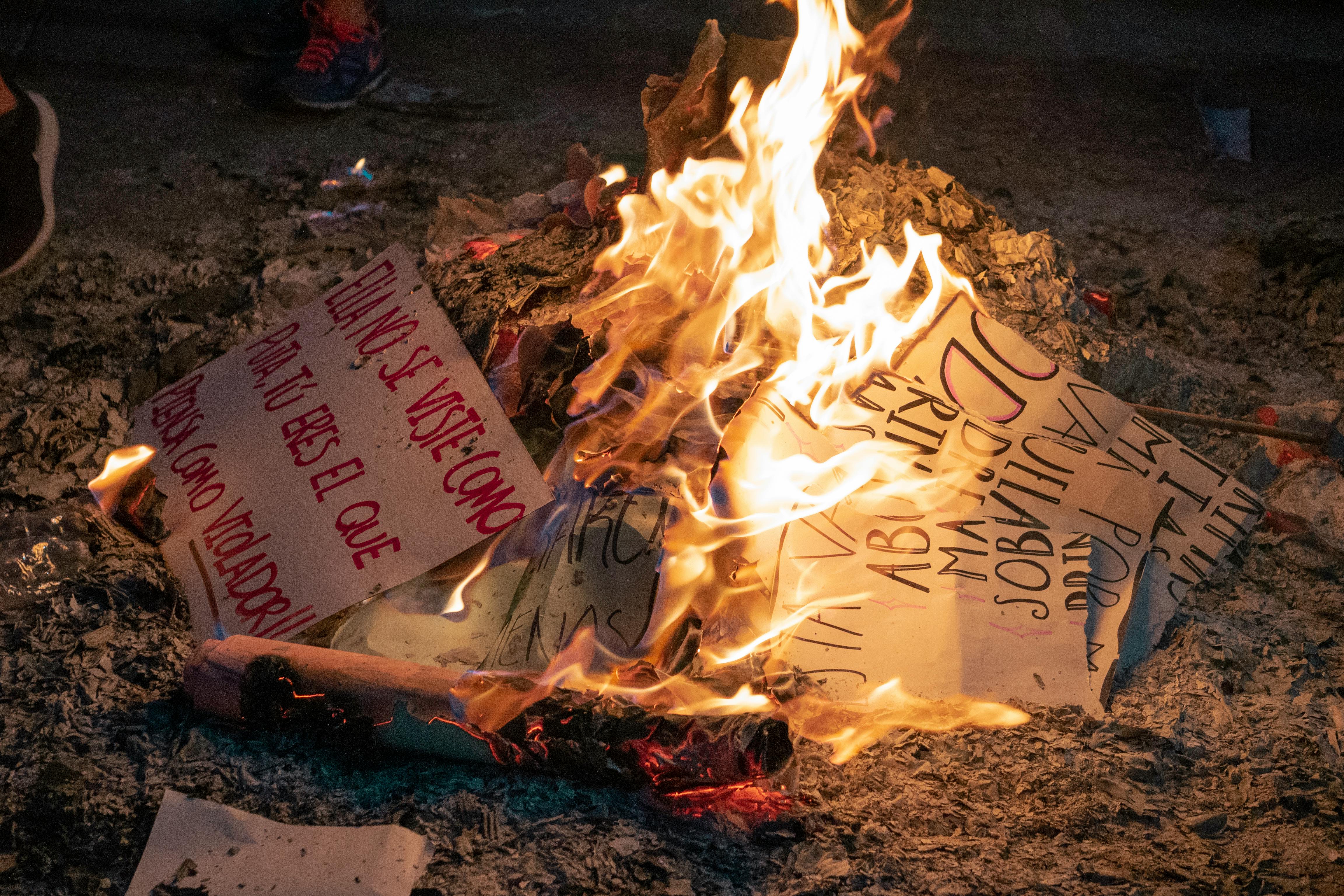 Protest Boards Burning · Free Stock Photo