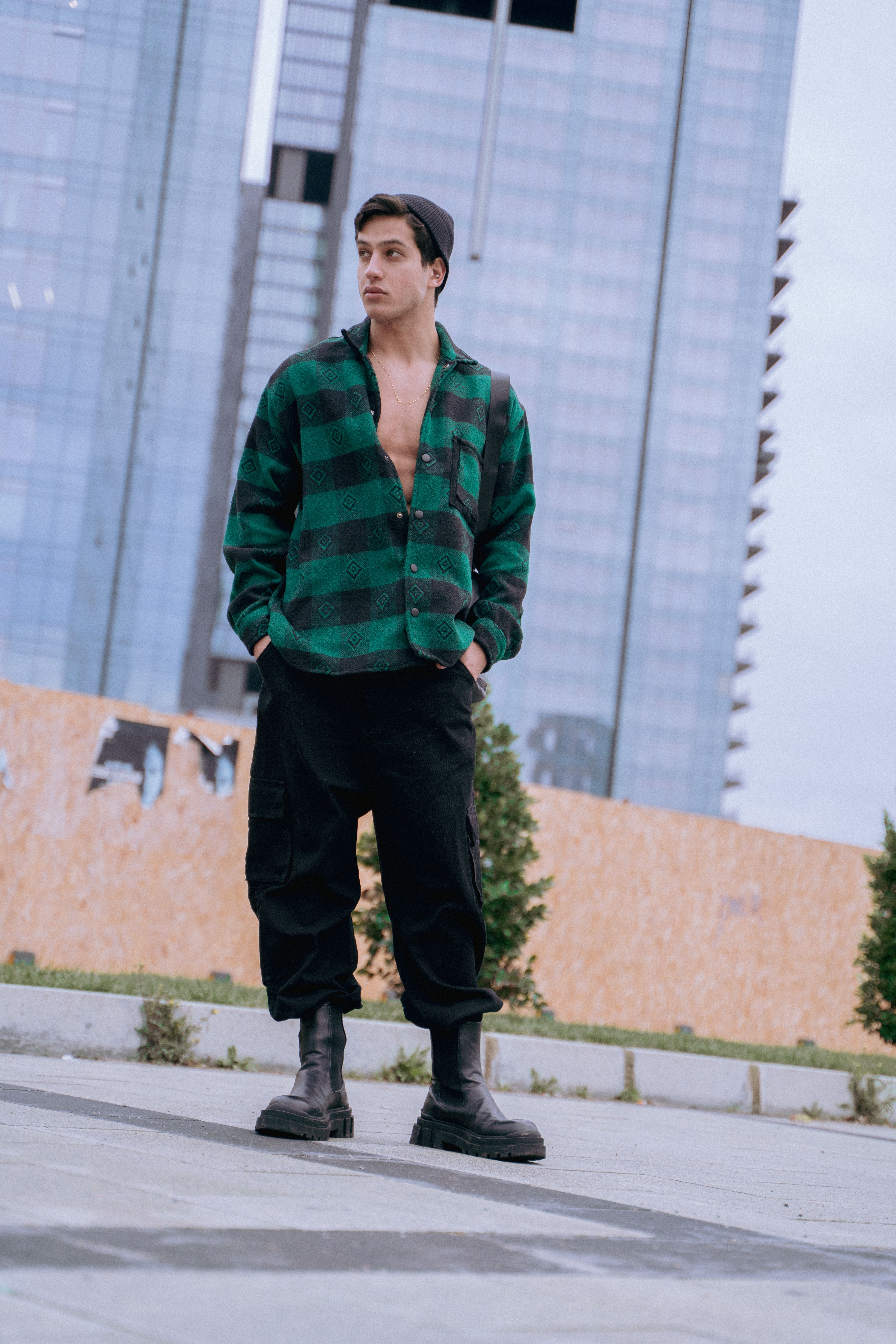 Man Wearing Checked on a Street · Free Stock Photo