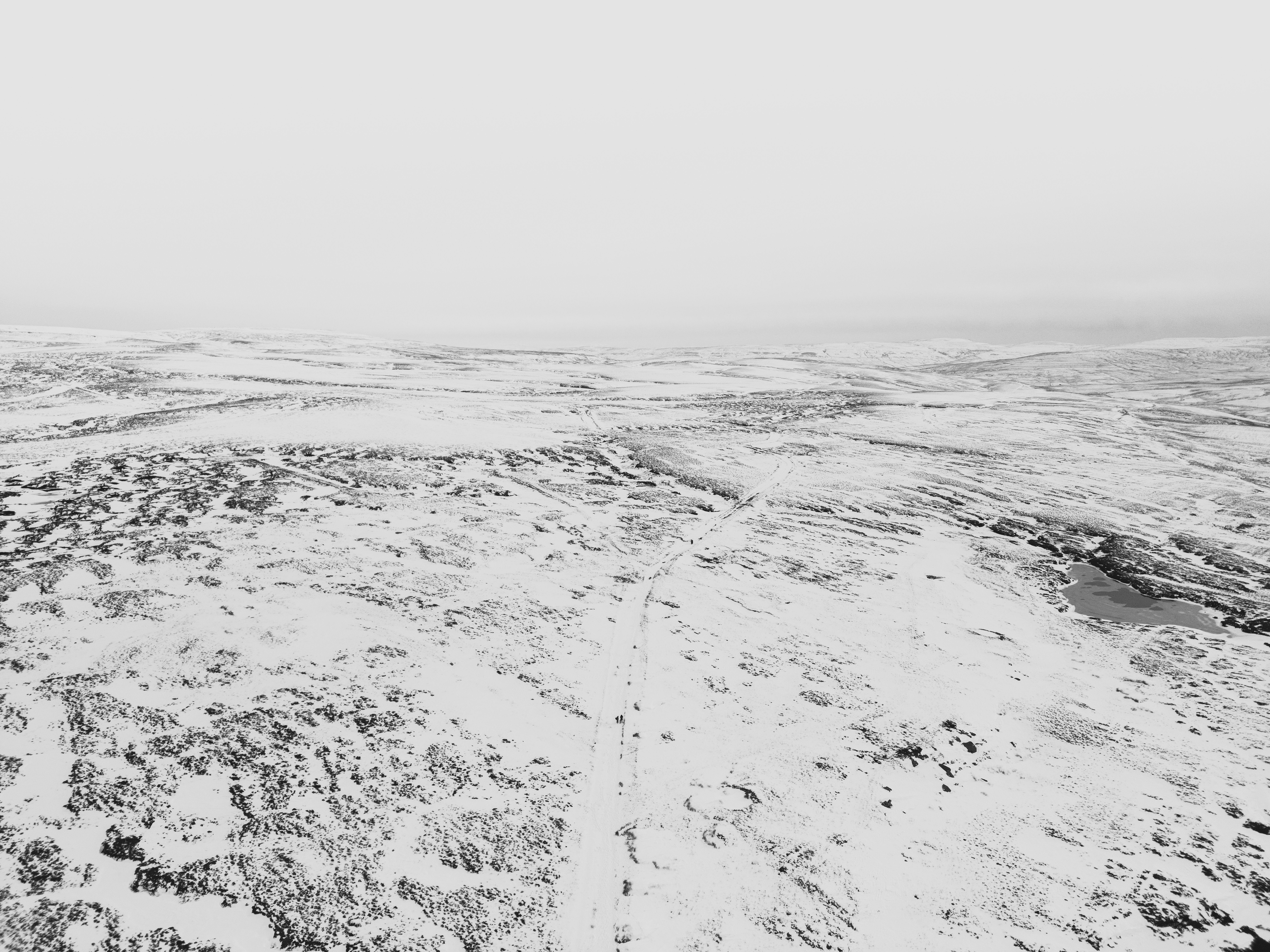 Drone Shot of Landscape in Snow · Free Stock Photo