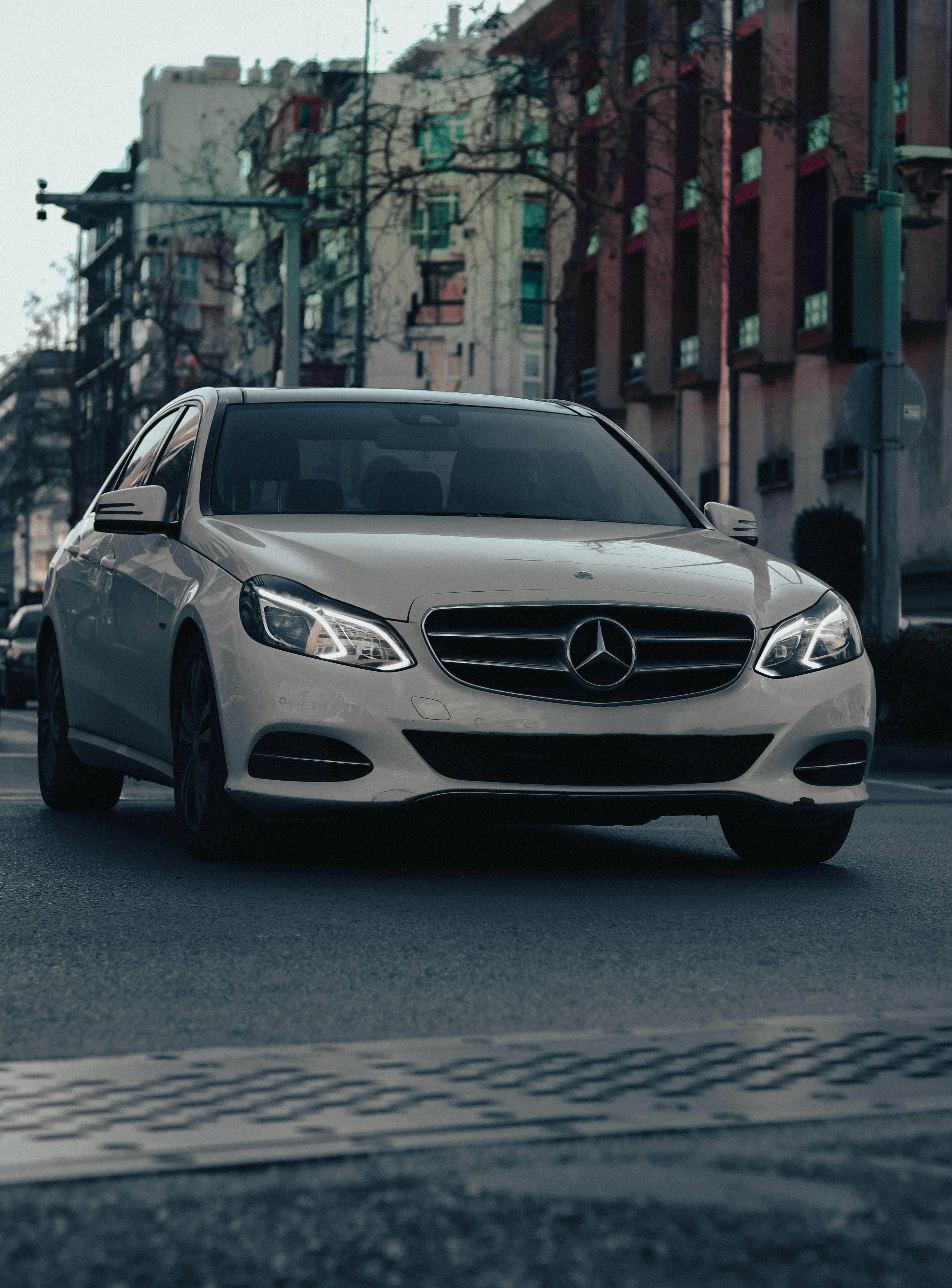 White Car in the Street · Free Stock Photo