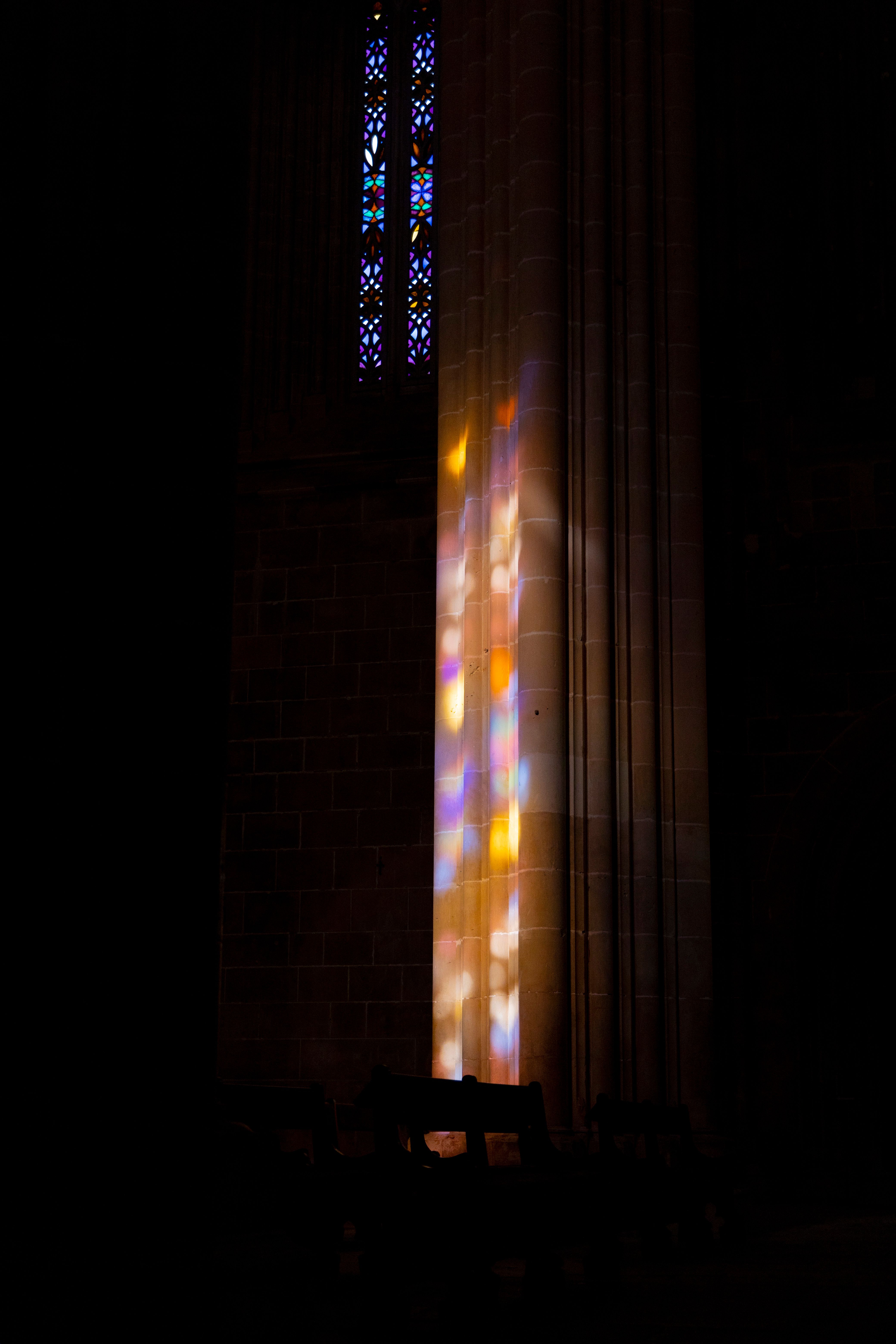 Sunlight Coming through Stained Glass Window · Free Stock Photo