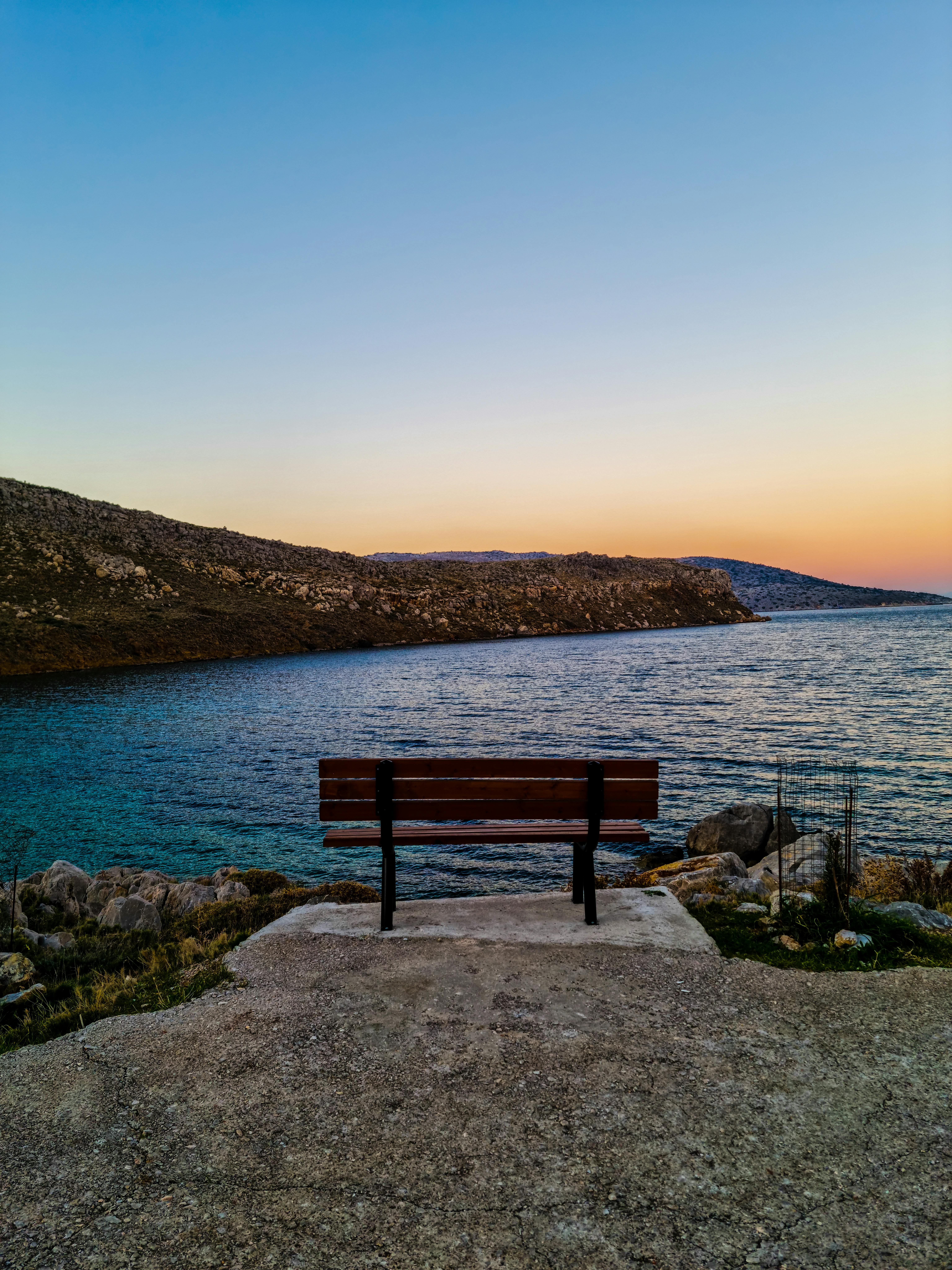 Empty Bench on Sea Shore · Free Stock Photo