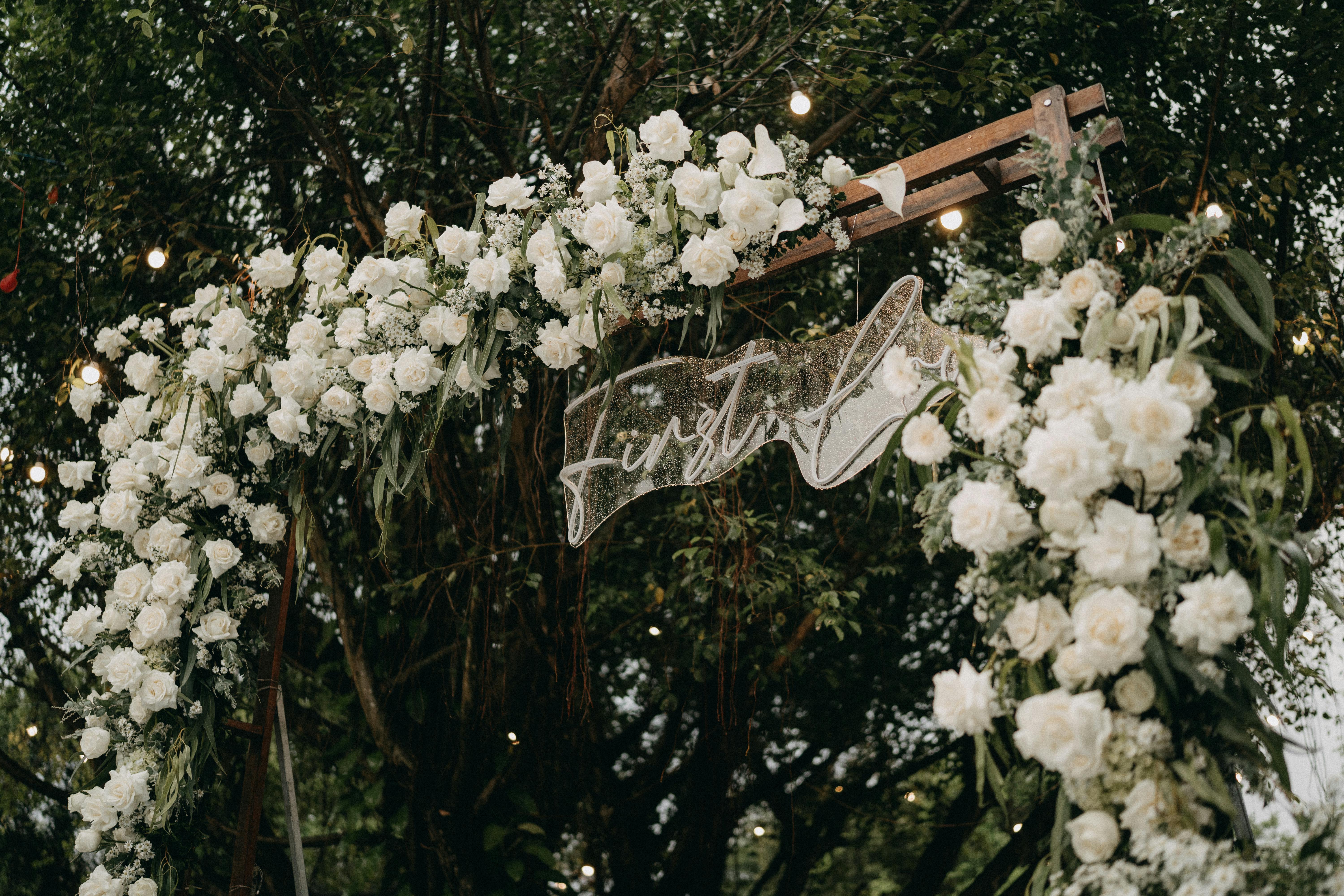 A Chuppah Decorated with White Flowers · Free Stock Photo