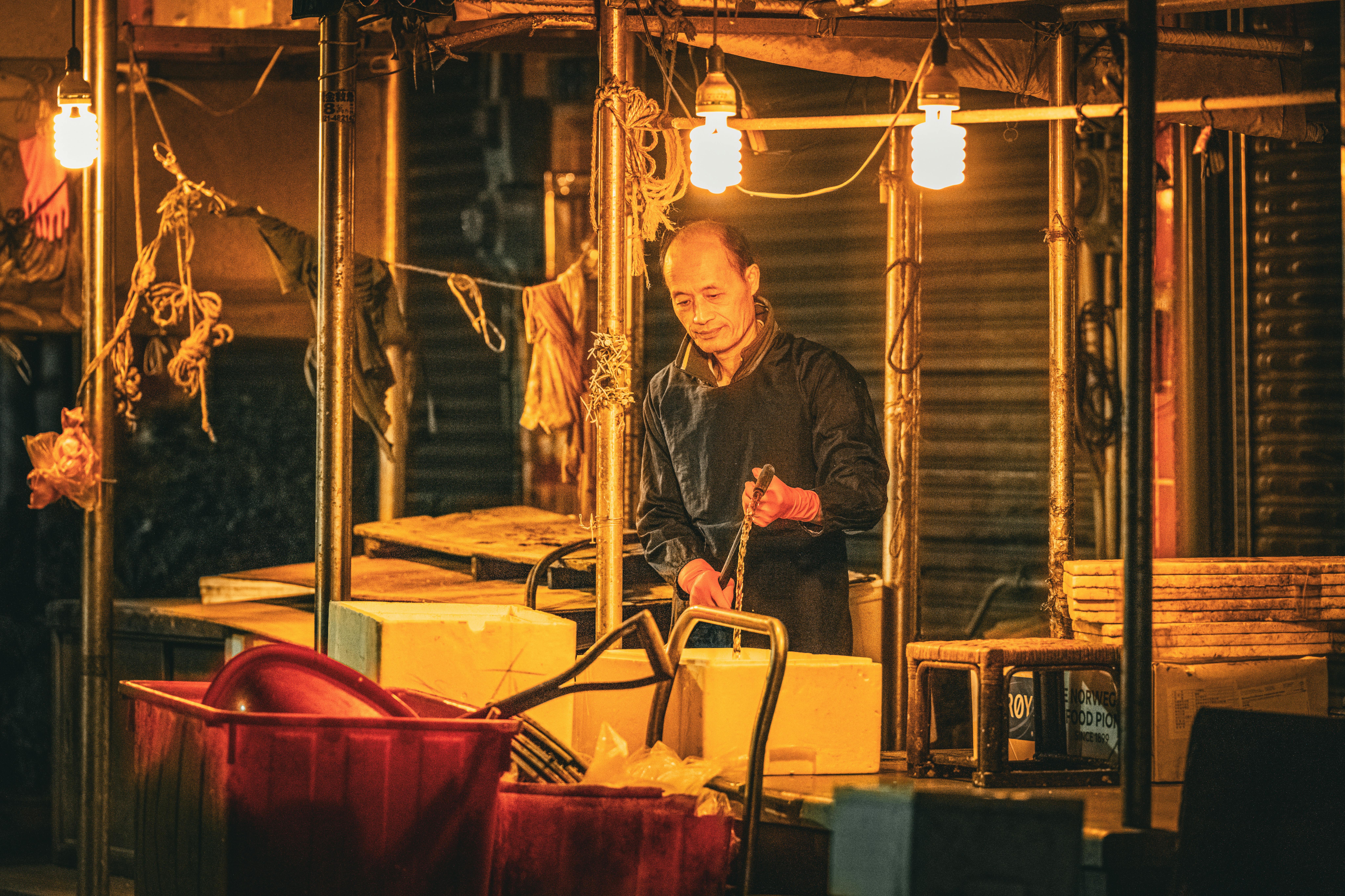 Man Working in Restaurant at Night · Free Stock Photo