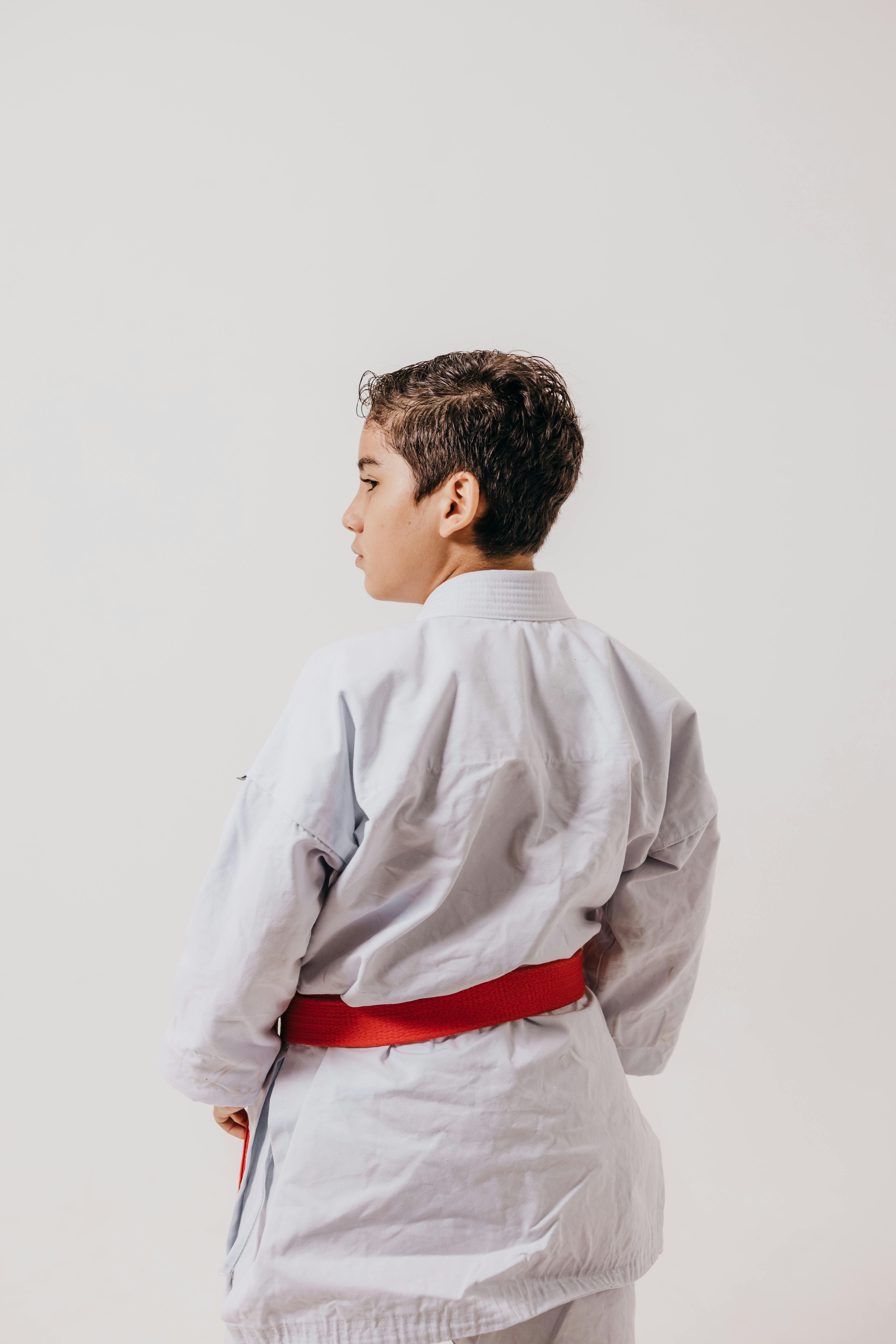 Back View of Boy in Karate Kimono · Free Stock Photo