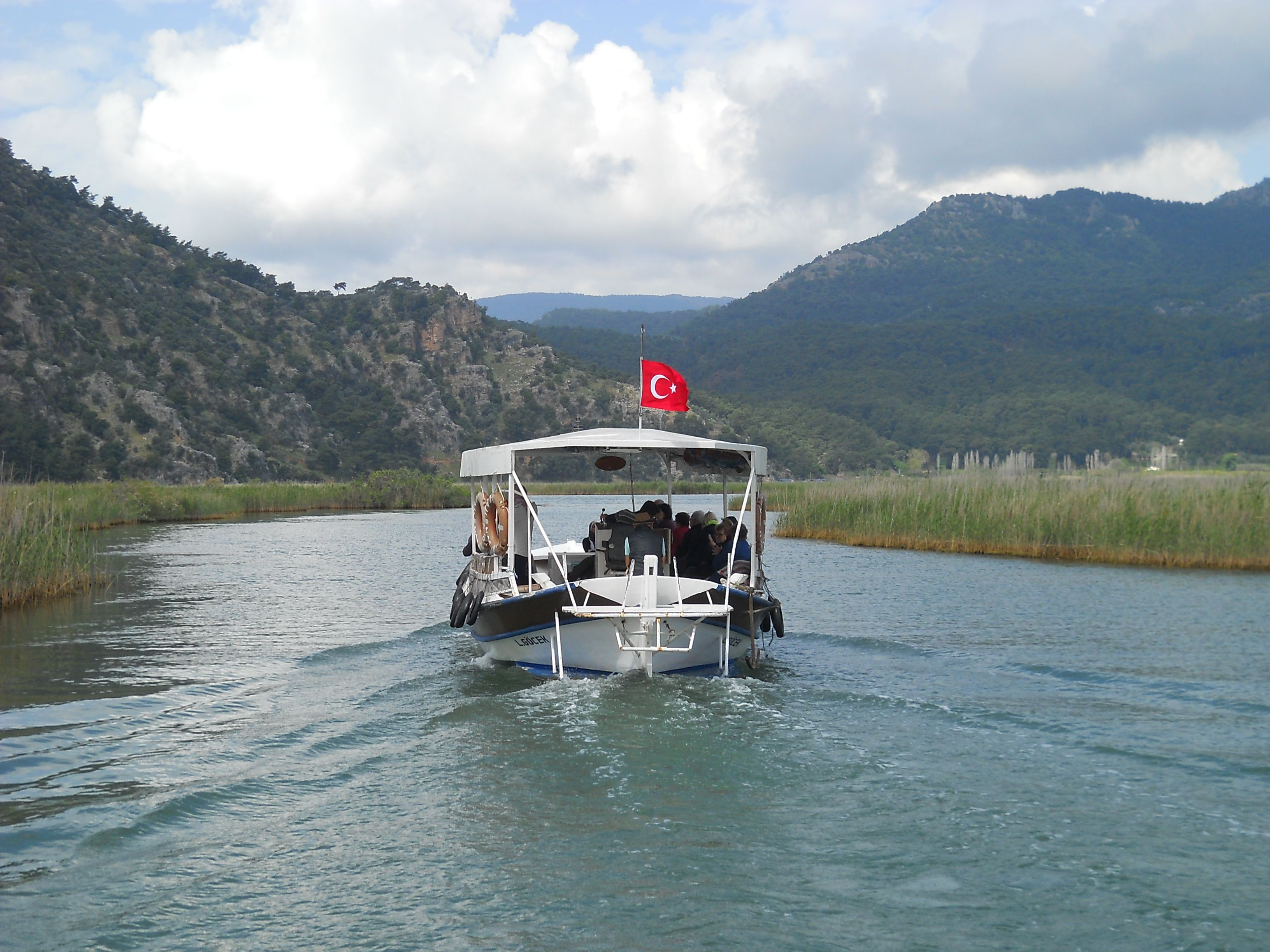 Motorboat with Turkish Flag on River · Free Stock Photo
