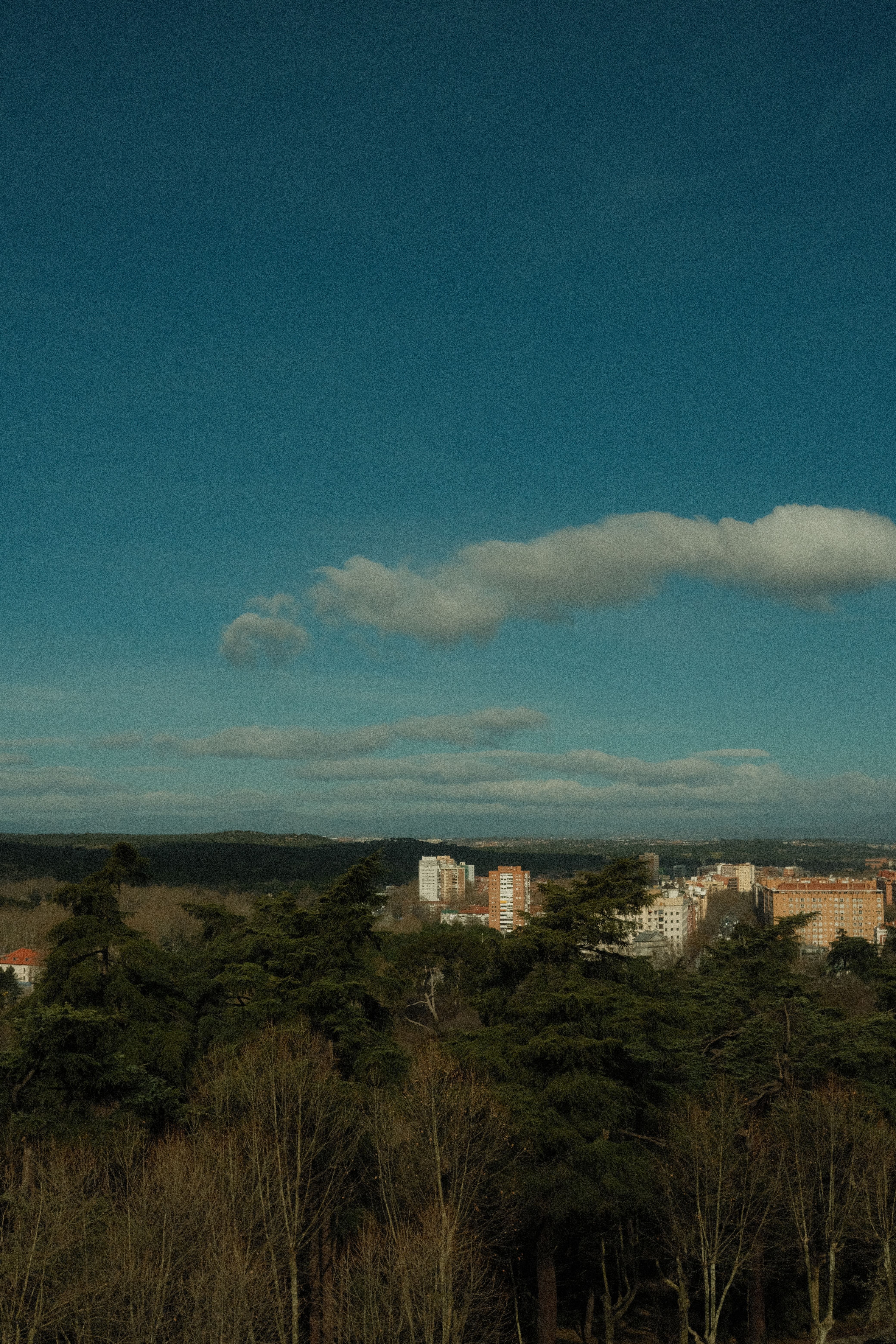 Clouds on Blue Sky over Trees and Town · Free Stock Photo