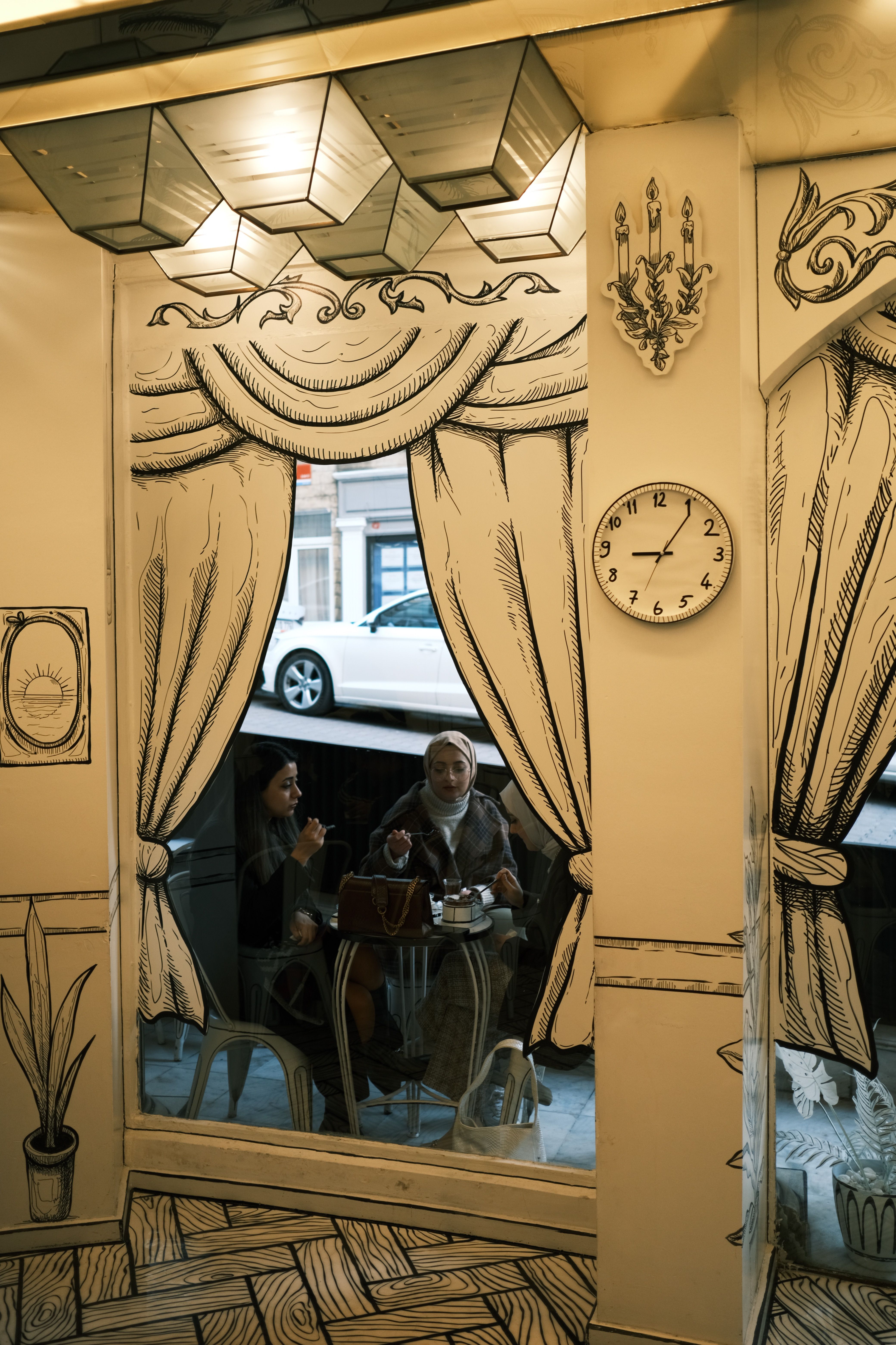 Interior of a 2D Comic Styled Cafe · Free Stock Photo