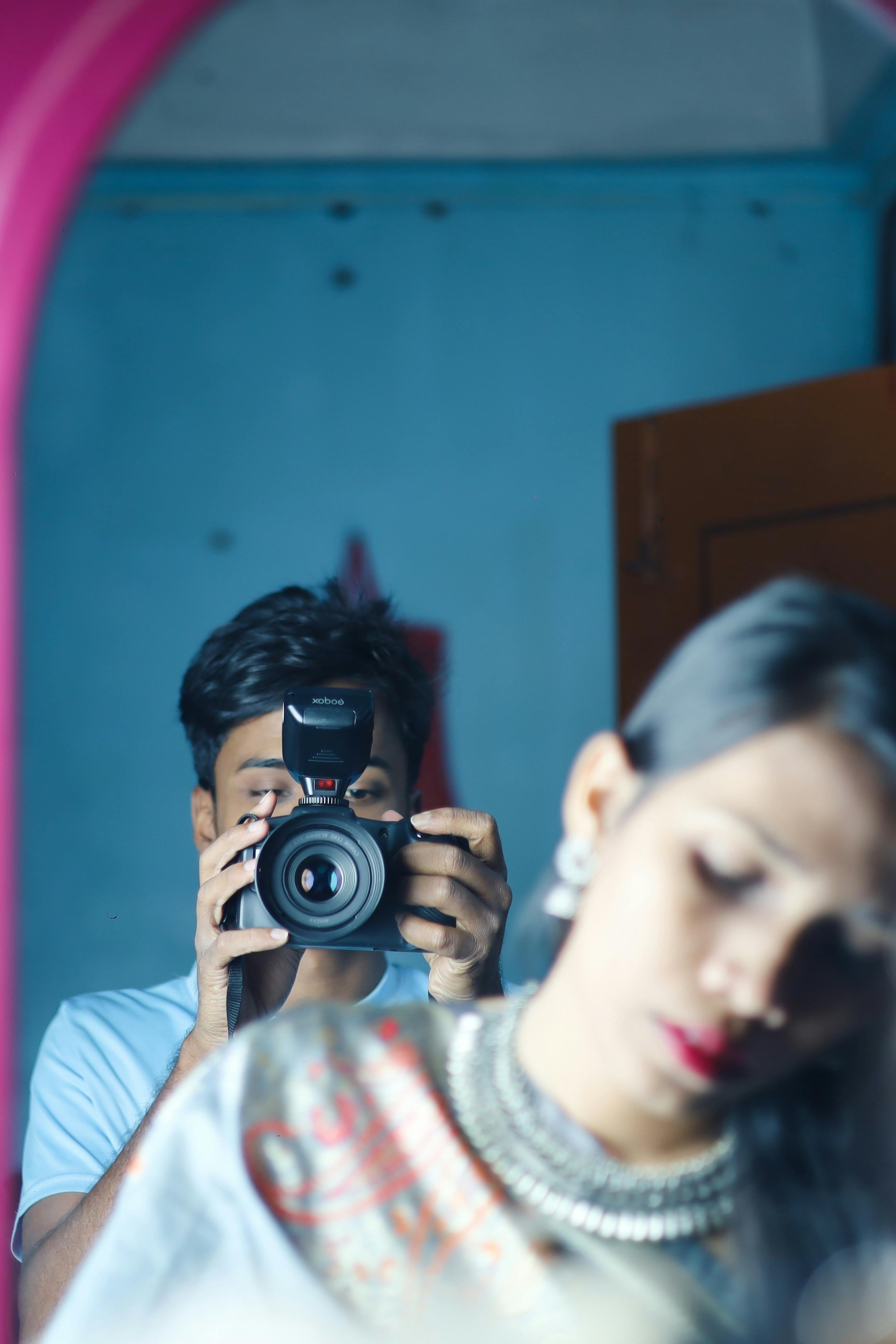 Woman Face behind Camera · Free Stock Photo