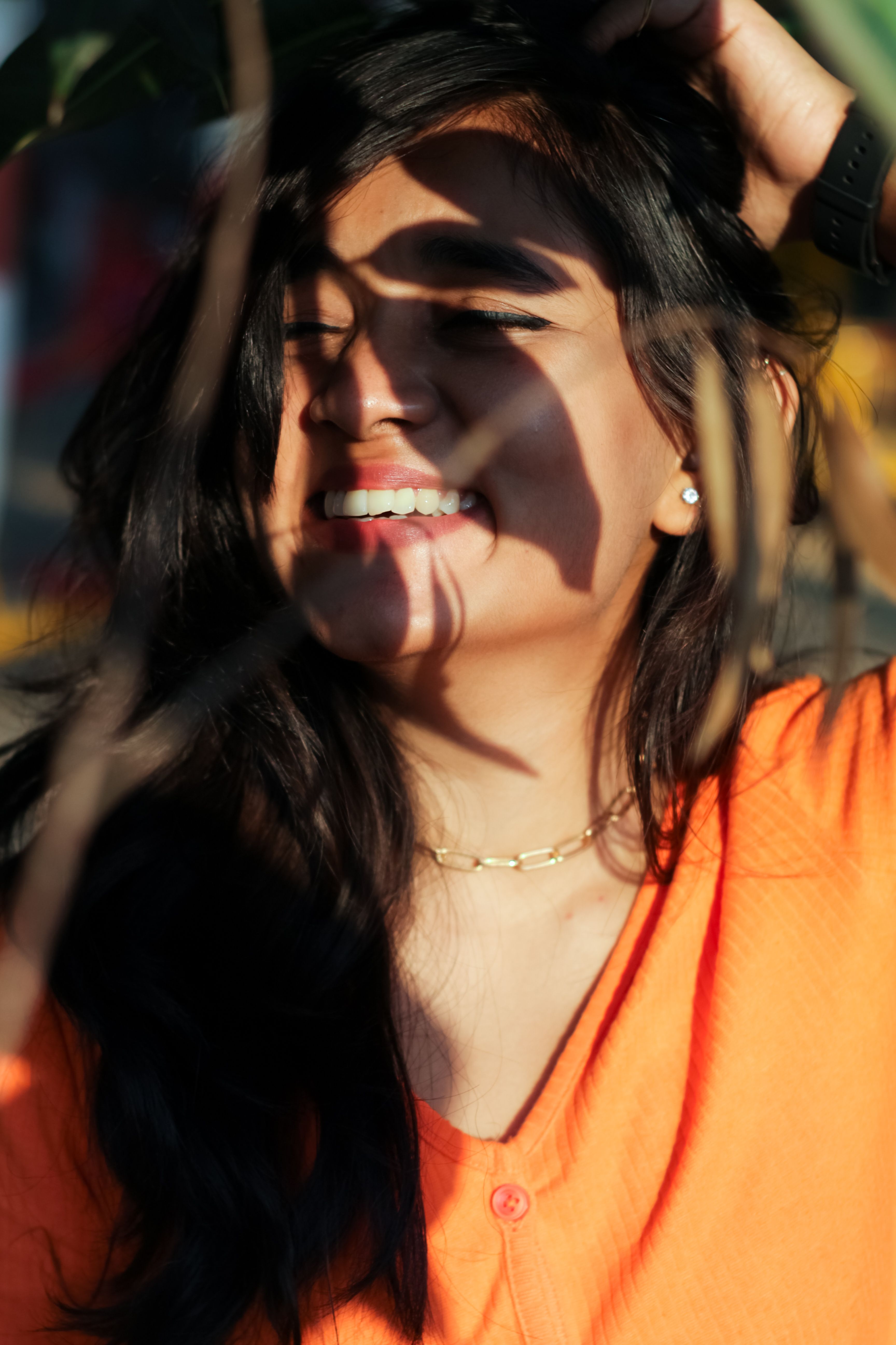Shadow on Smiling Woman Face · Free Stock Photo