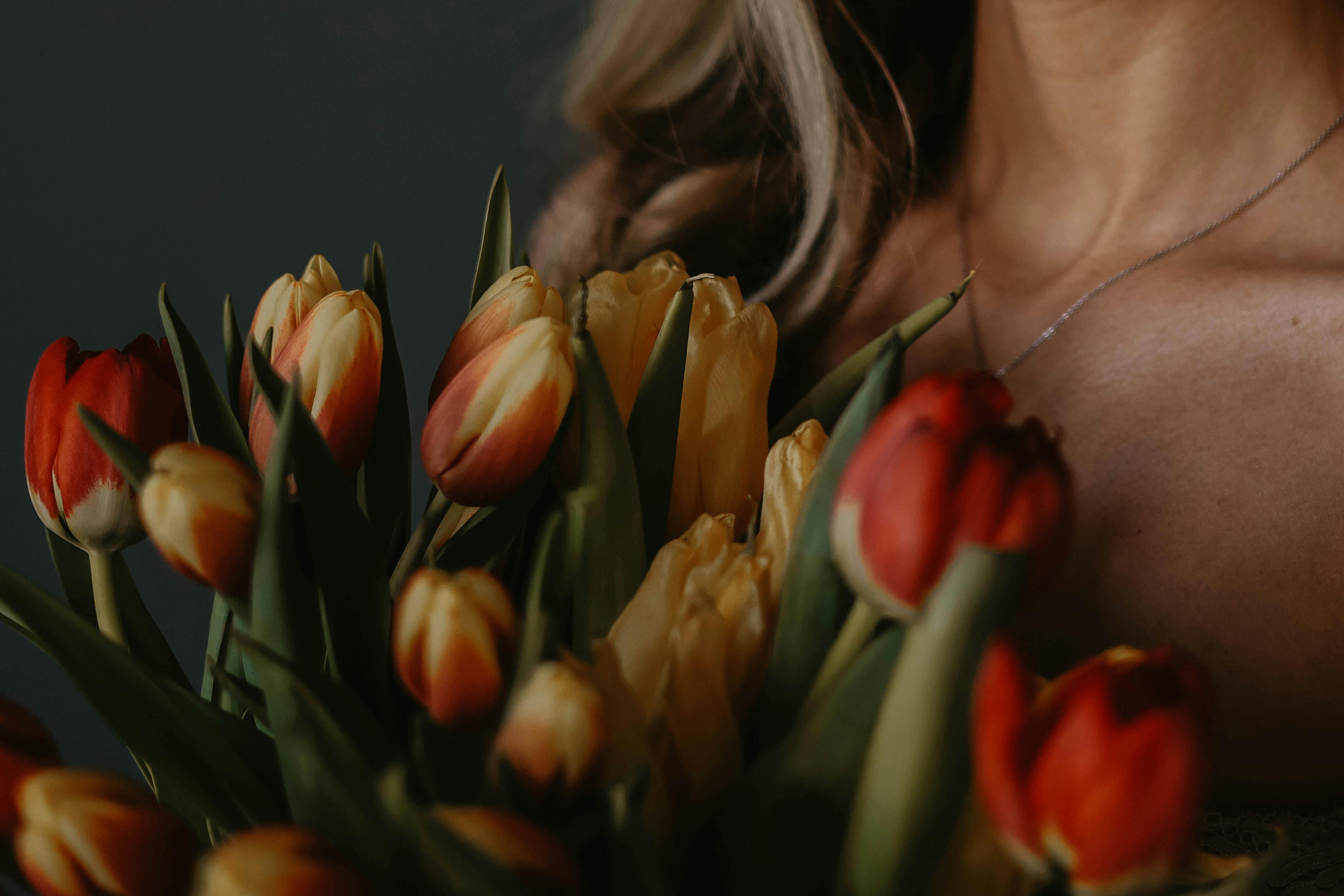 Close up of Flowers and Woman · Free Stock Photo