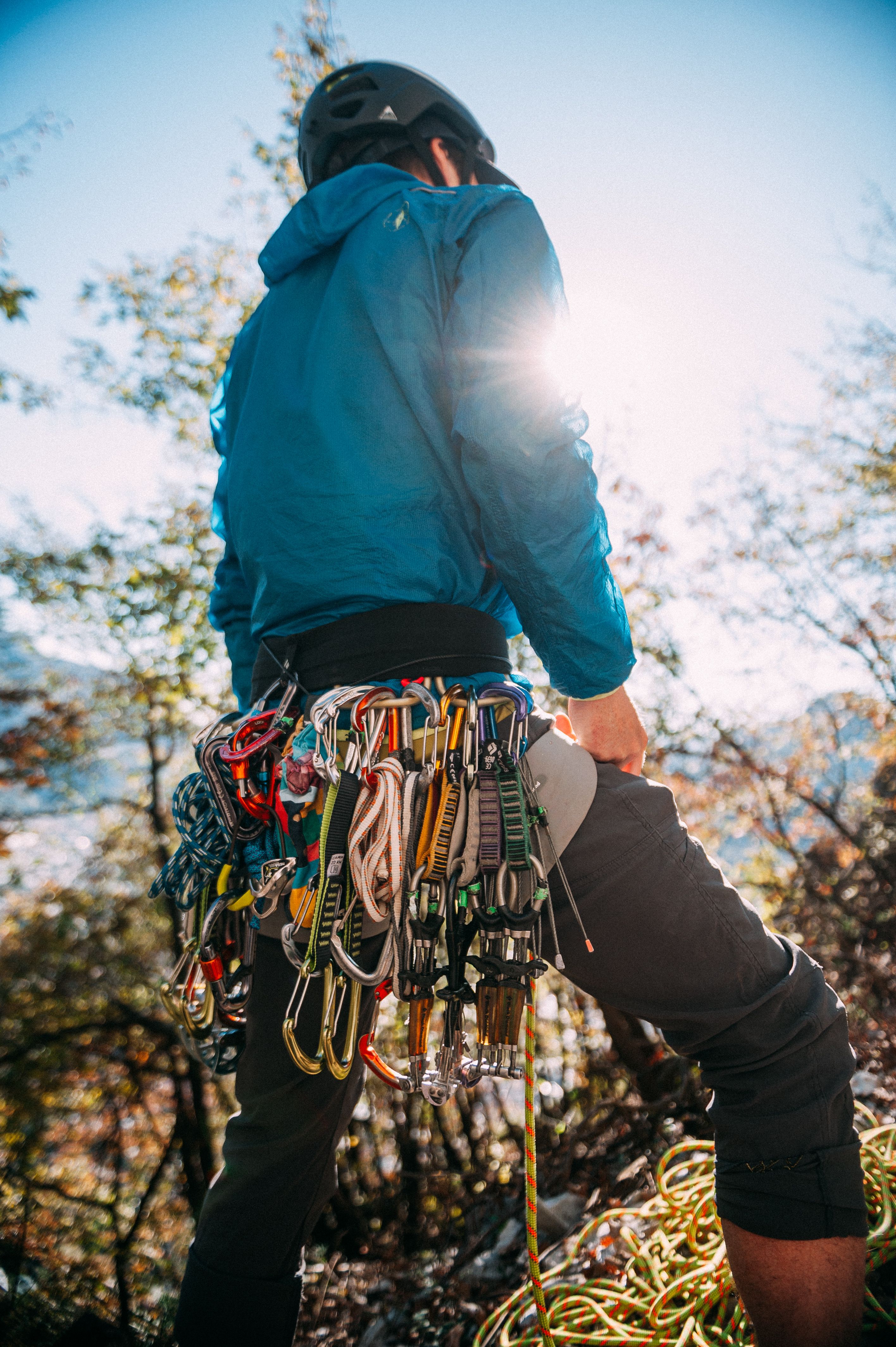 Man in Red Jacket Standing Outside of the Cave Across the Three ...