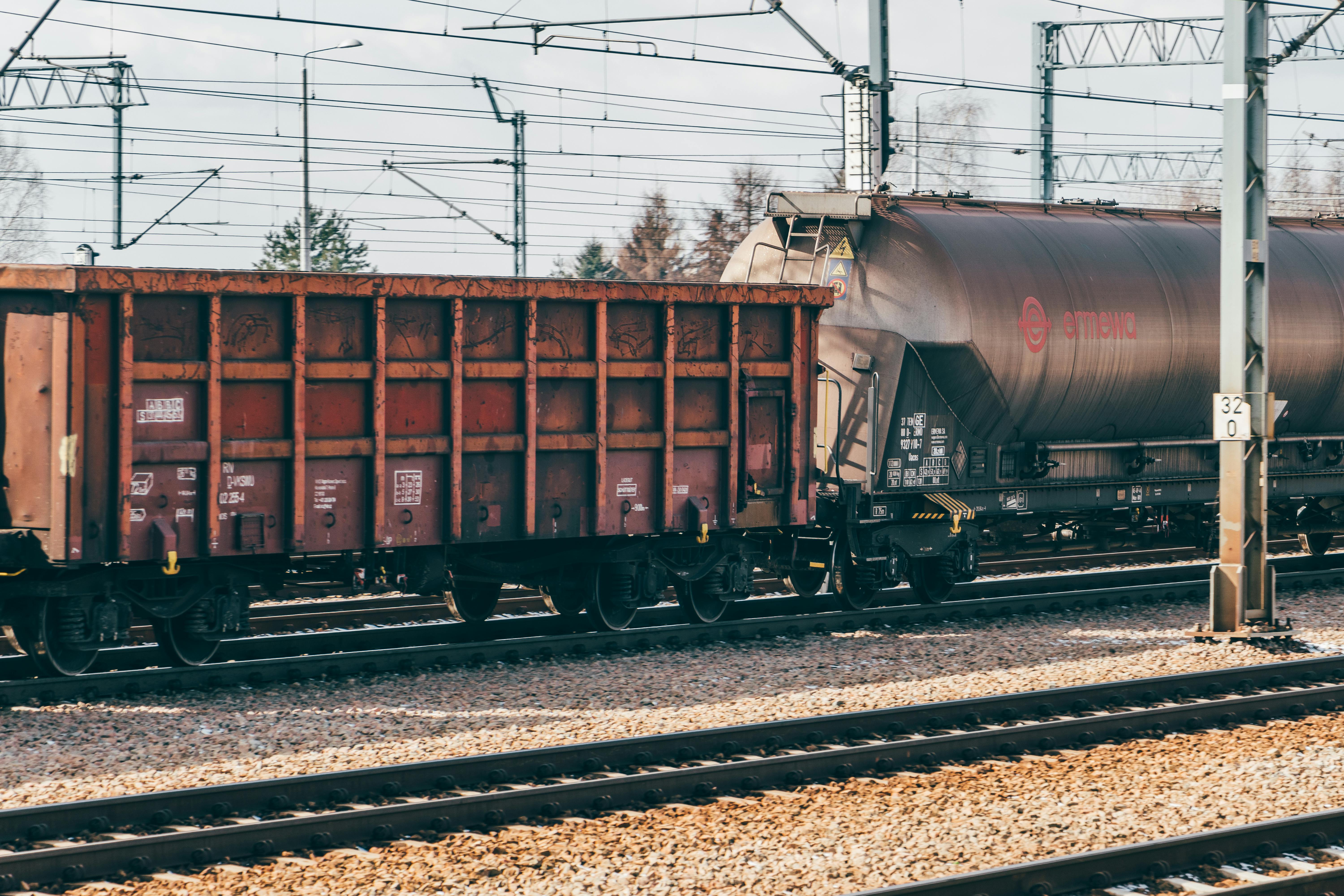 Cargo Wagons on Railway Tracks · Free Stock Photo