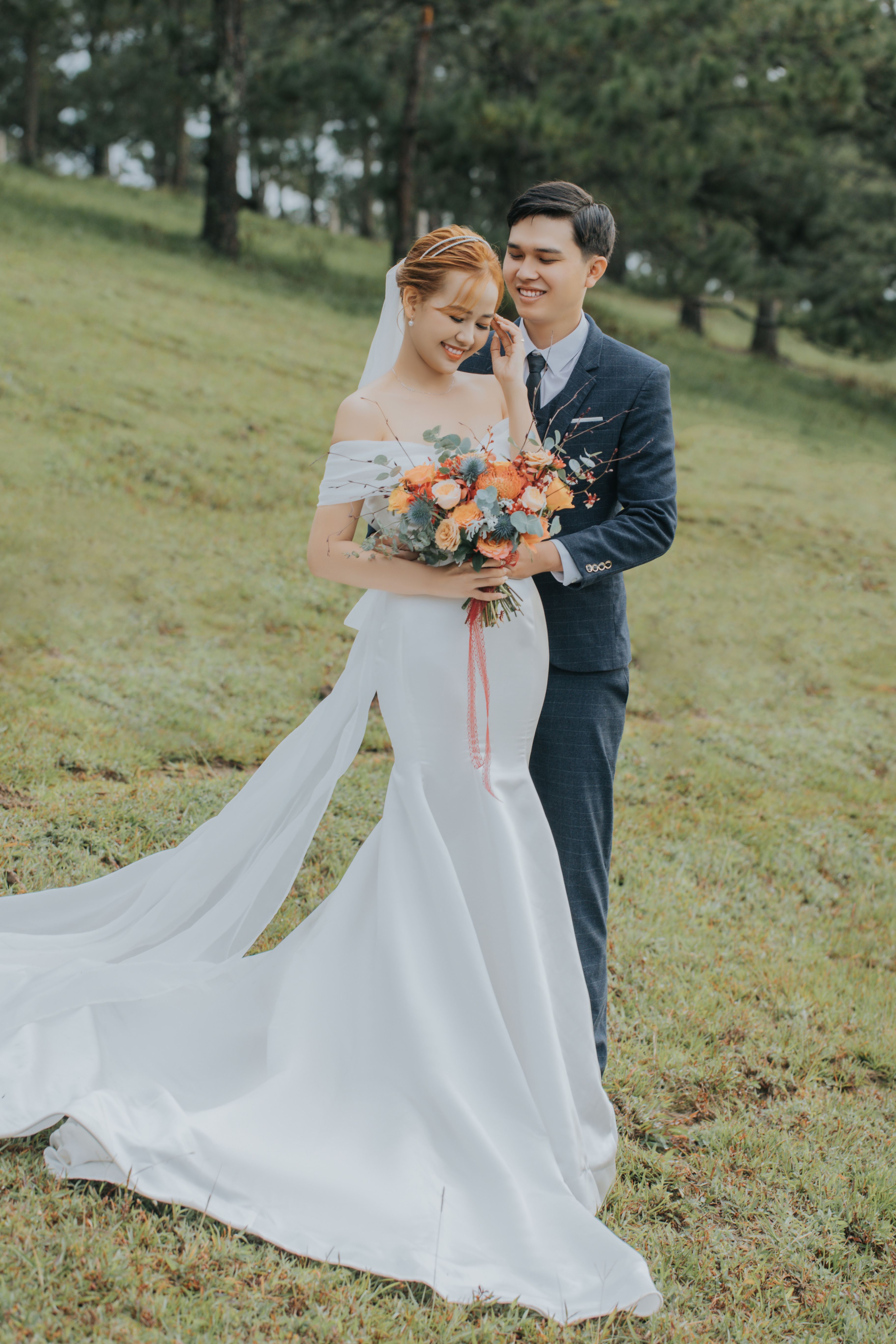Photo of a Happy Newlywed Couple · Free Stock Photo