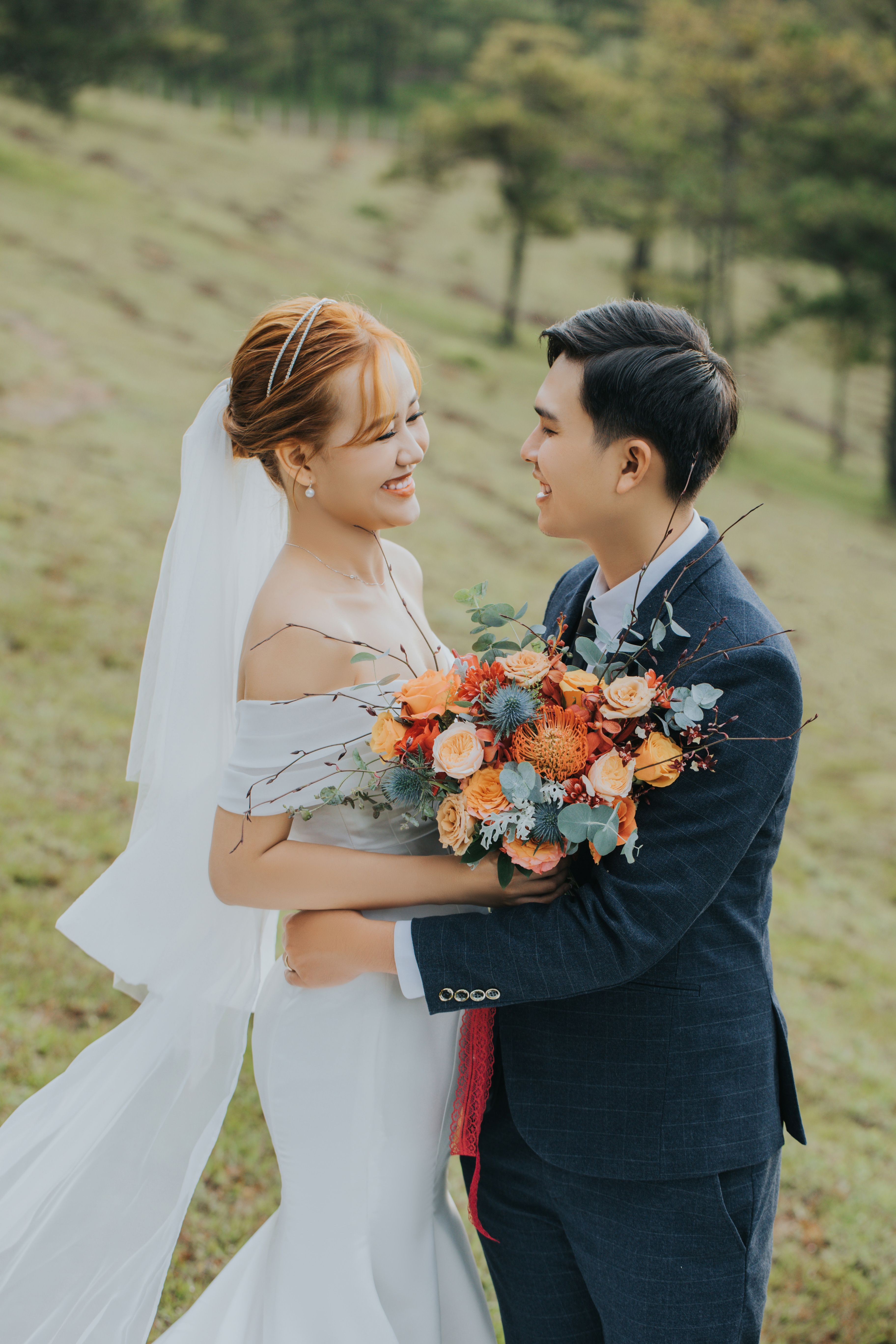 Photo of a Happy Newlywed Couple · Free Stock Photo