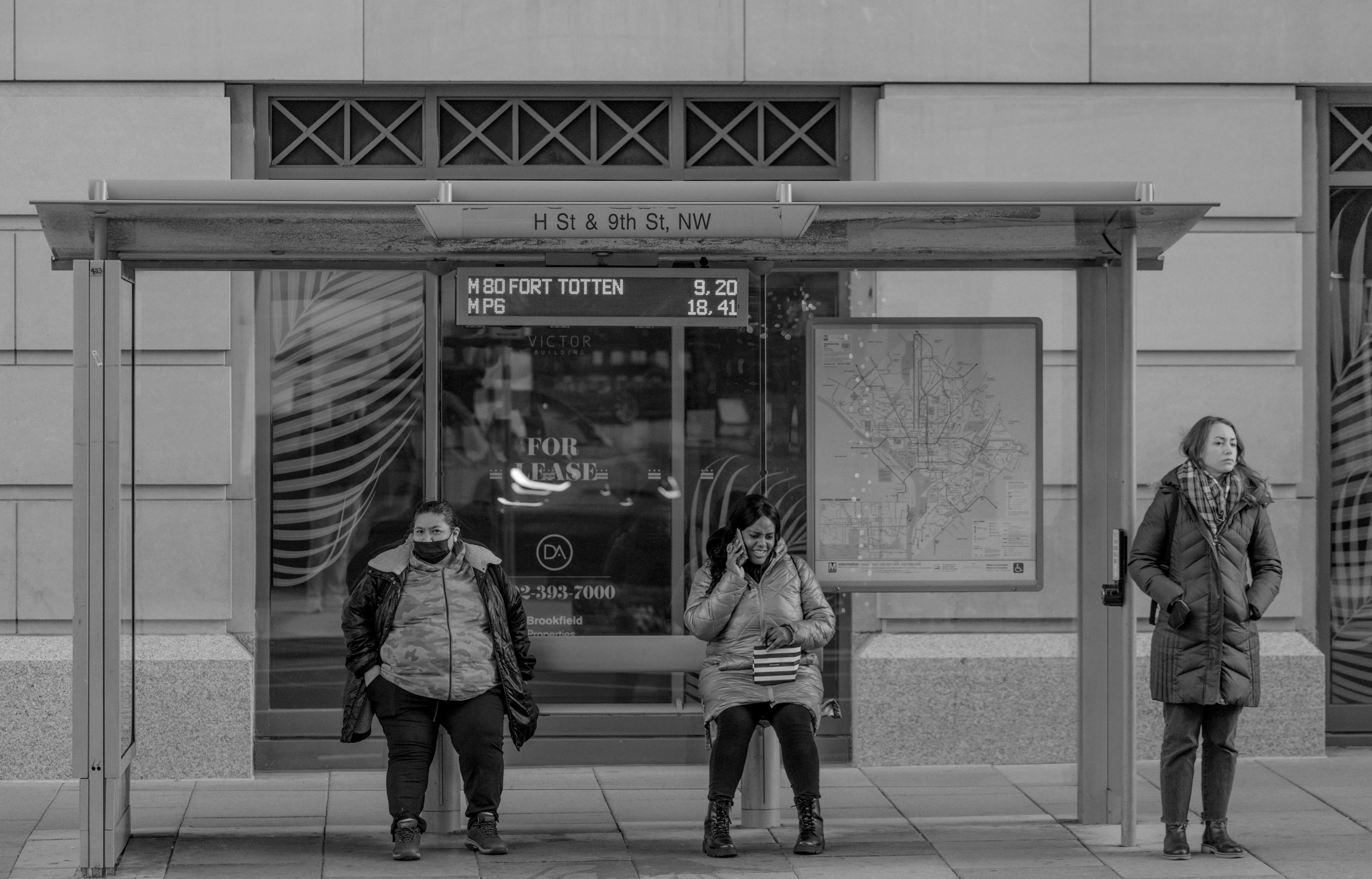 People Waiting at Urban Bus Stop · Free Stock Photo