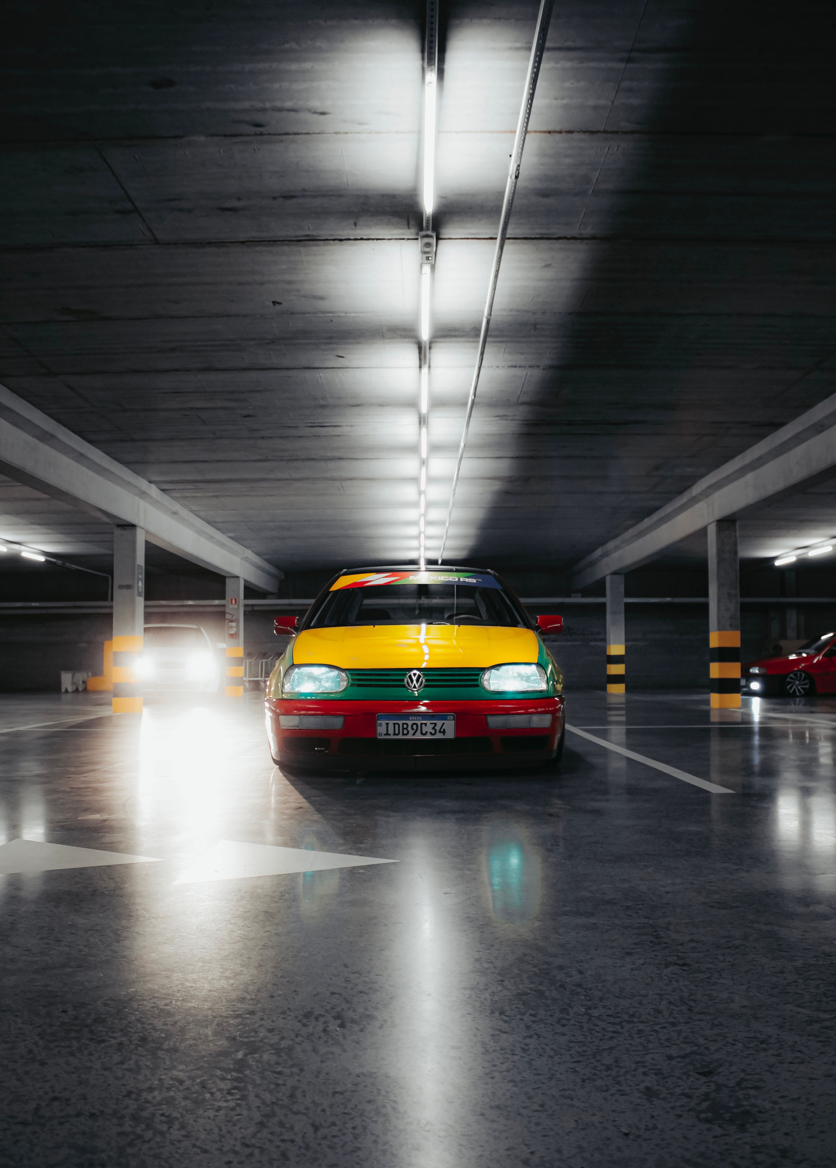 Colorful Car in Parking Lot · Free Stock Photo