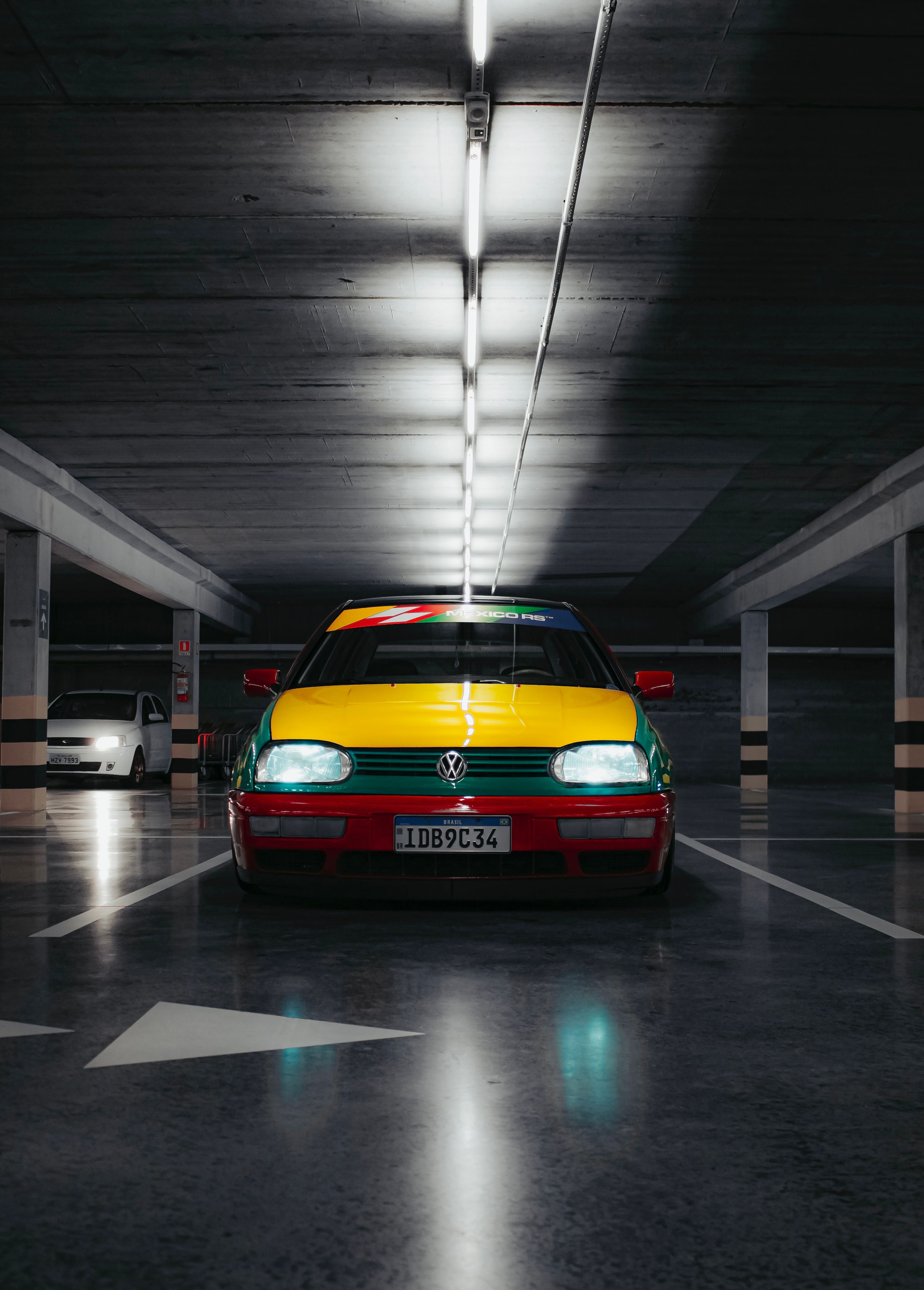 Colorful Car in Parking Lot · Free Stock Photo