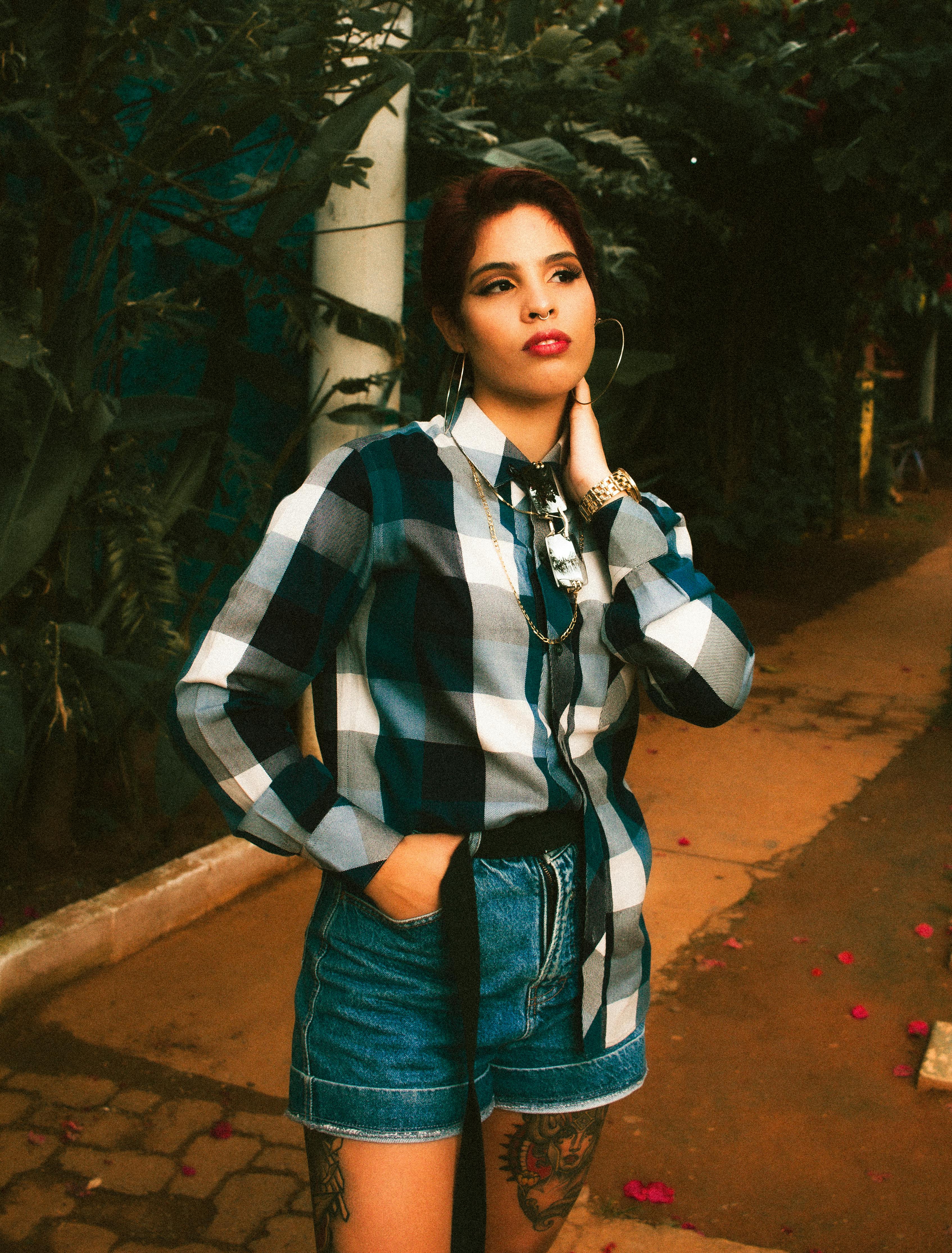 Model in Denim Shorts · Free Stock Photo