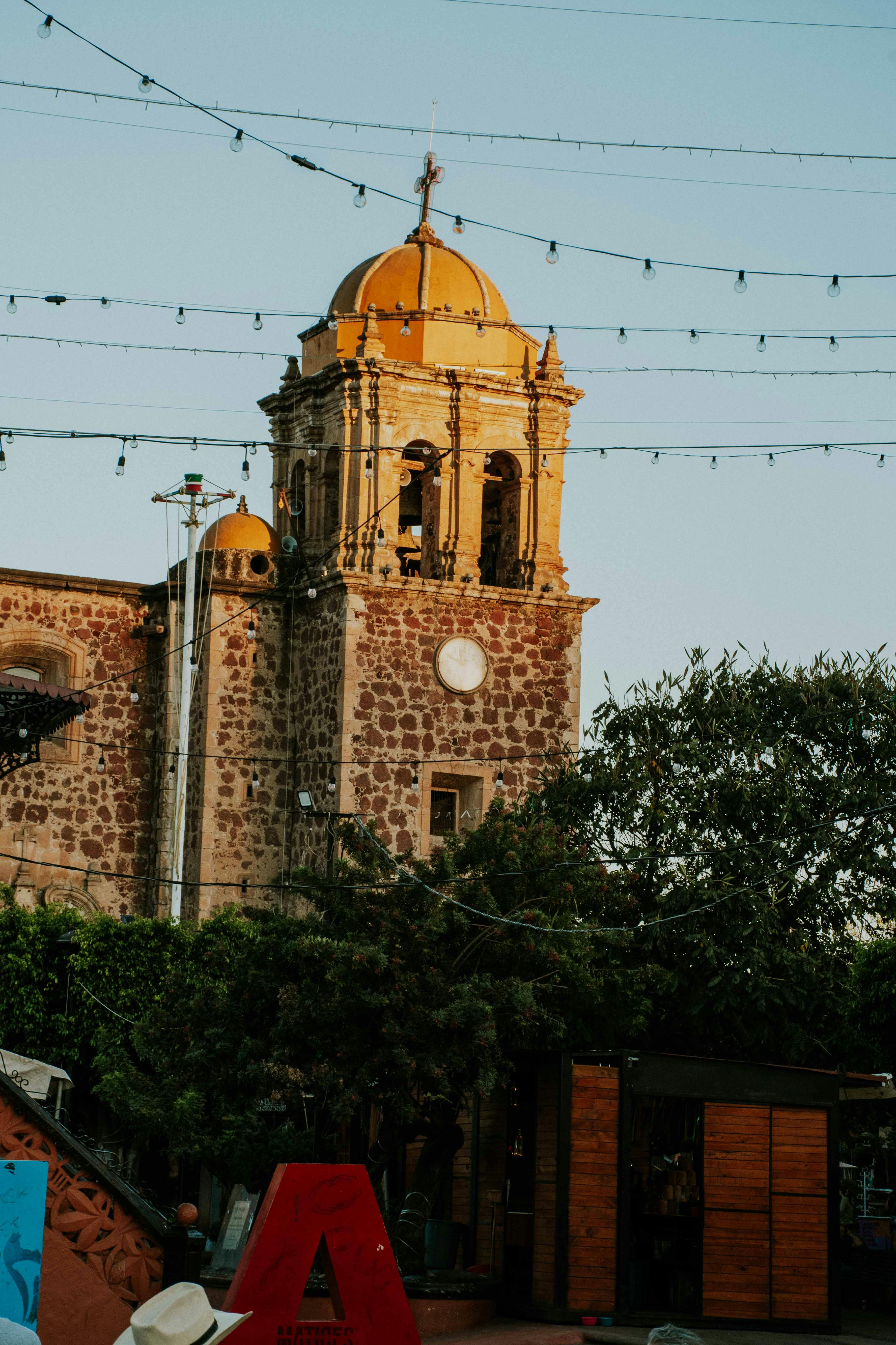 View of a Bell Tower outside Jose Cuervo Plantation in Tequila, Jalisco ...