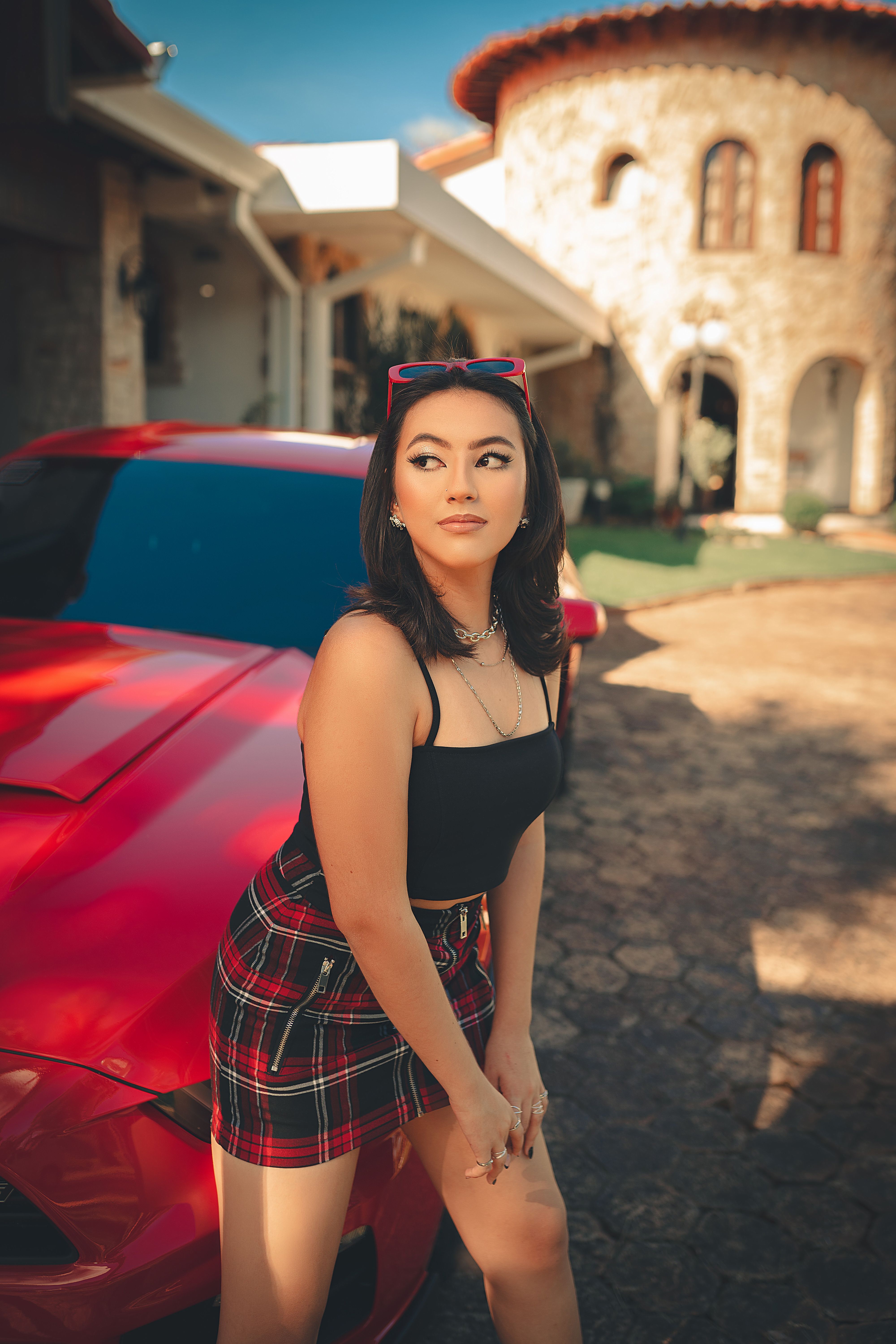 Brunette in Mini · Free Stock Photo