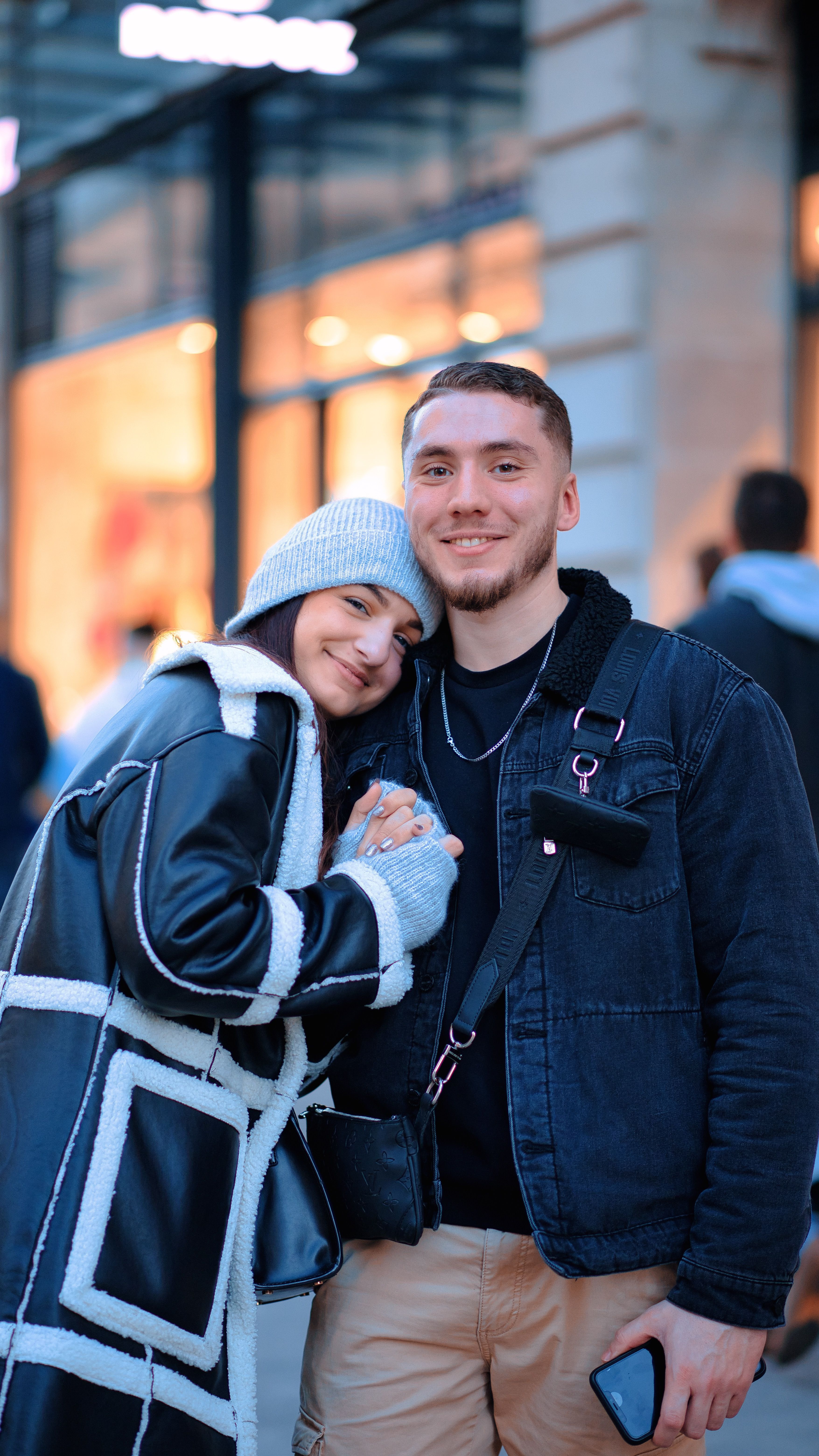 Smiling Models in Coat and Jacket · Free Stock Photo