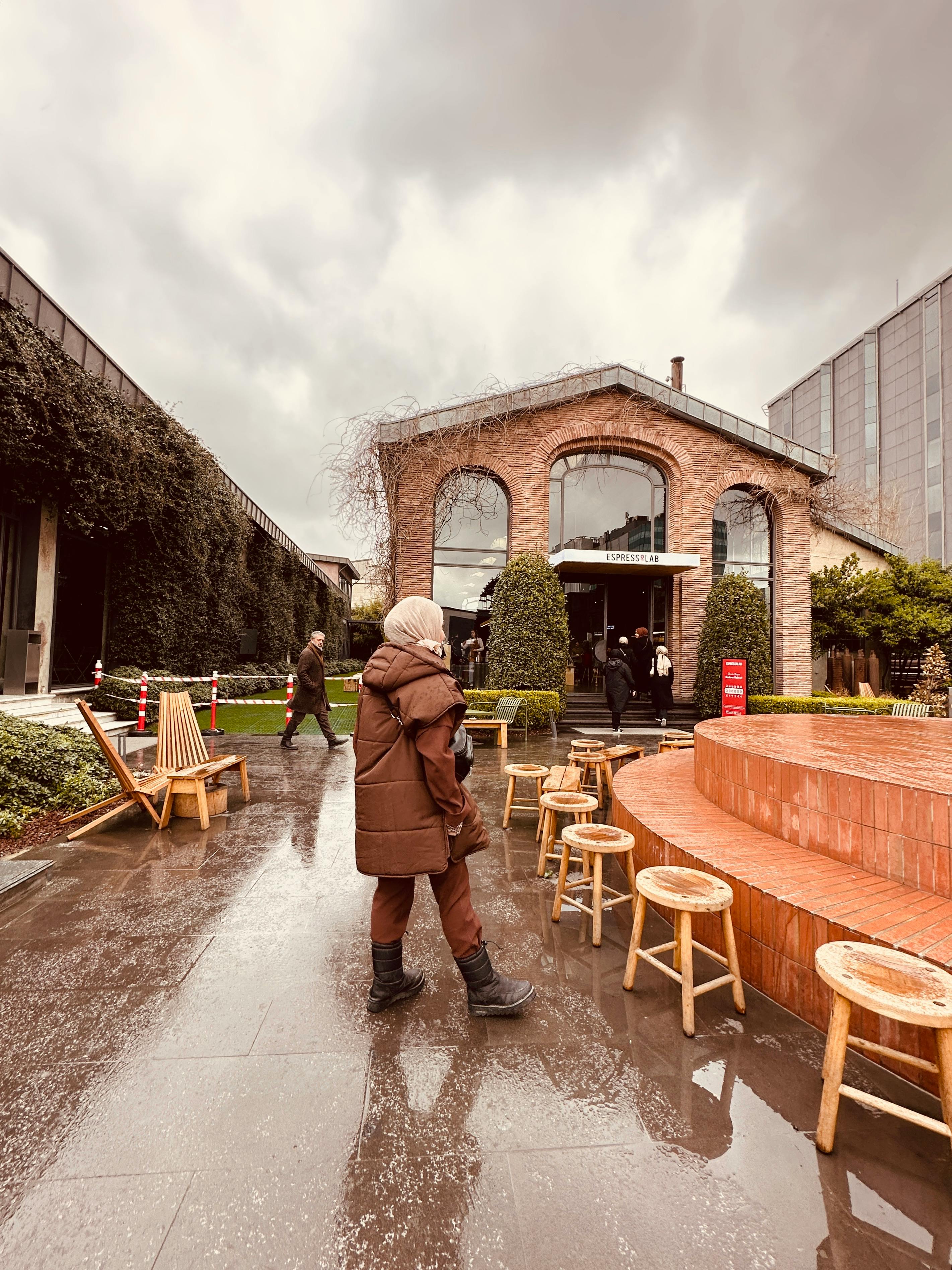 Restaurant Patio in Rain · Free Stock Photo