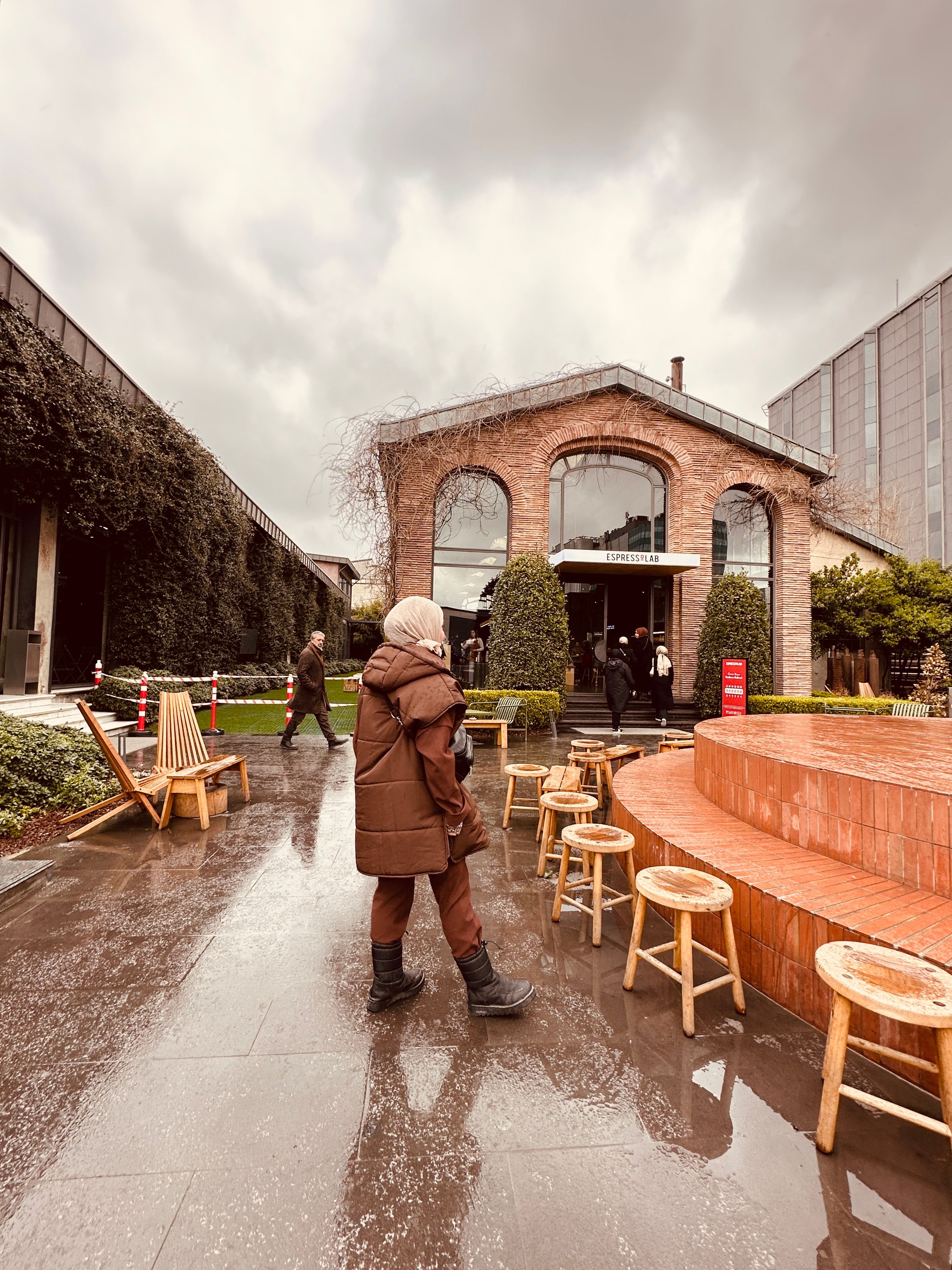 Restaurant Patio in Rain · Free Stock Photo