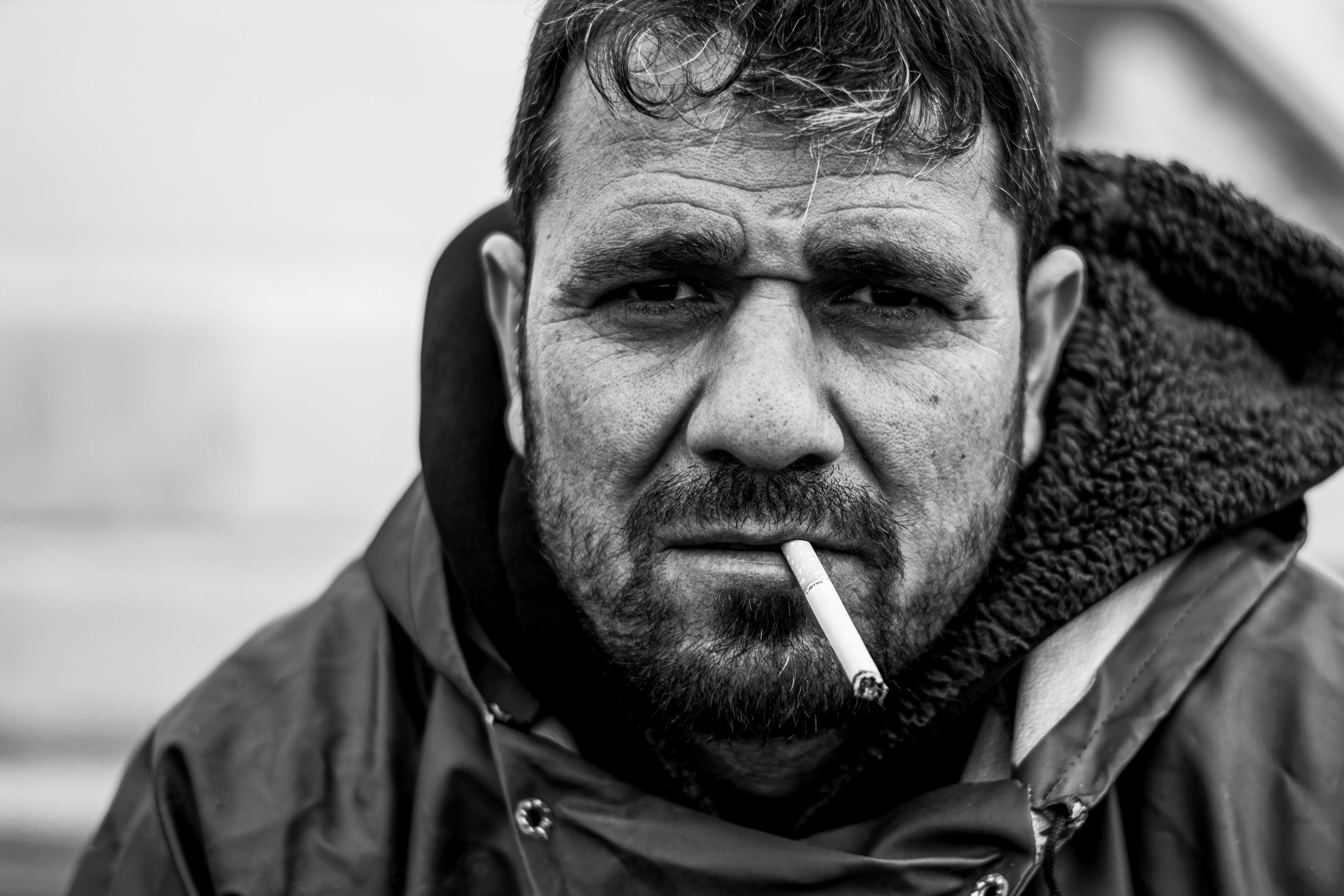 Face of Man with Cigarette · Free Stock Photo