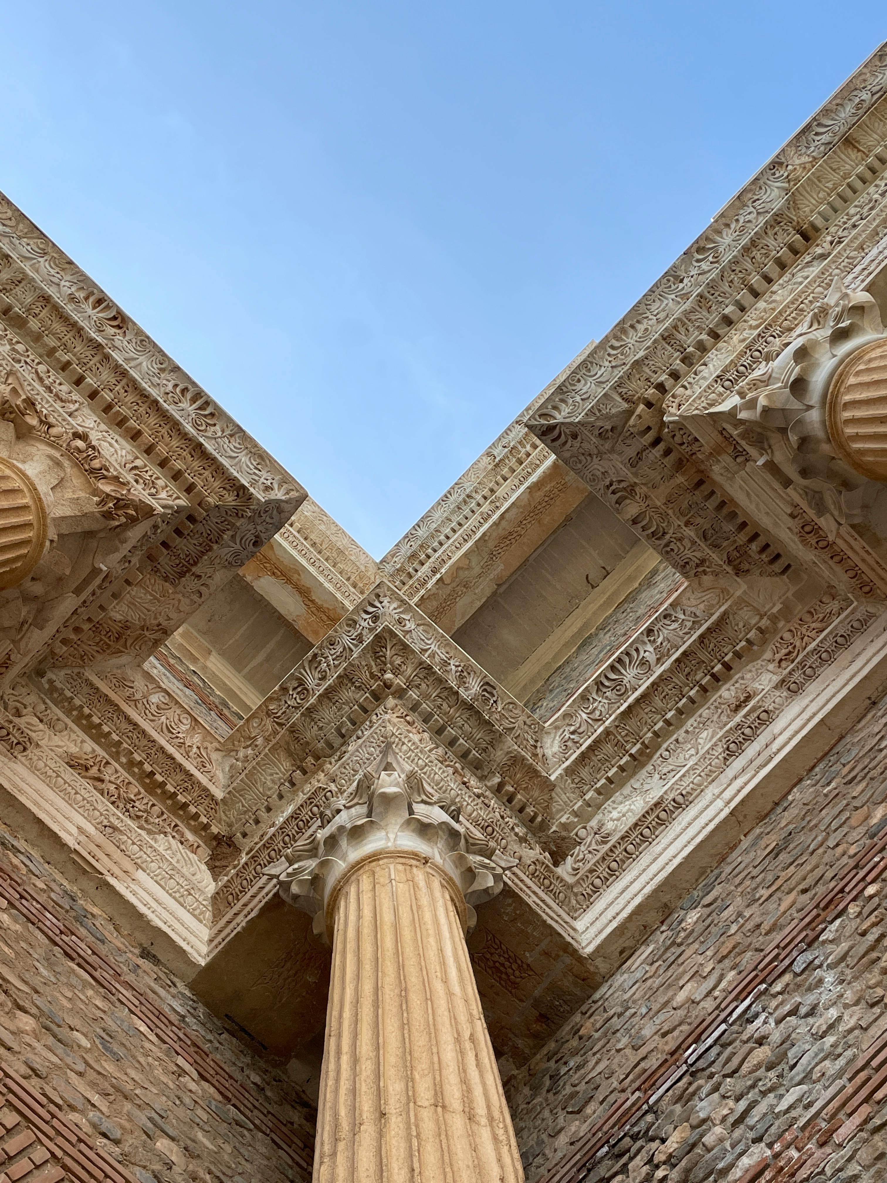 Ornamented Egyptian Columns and Ceiling · Free Stock Photo