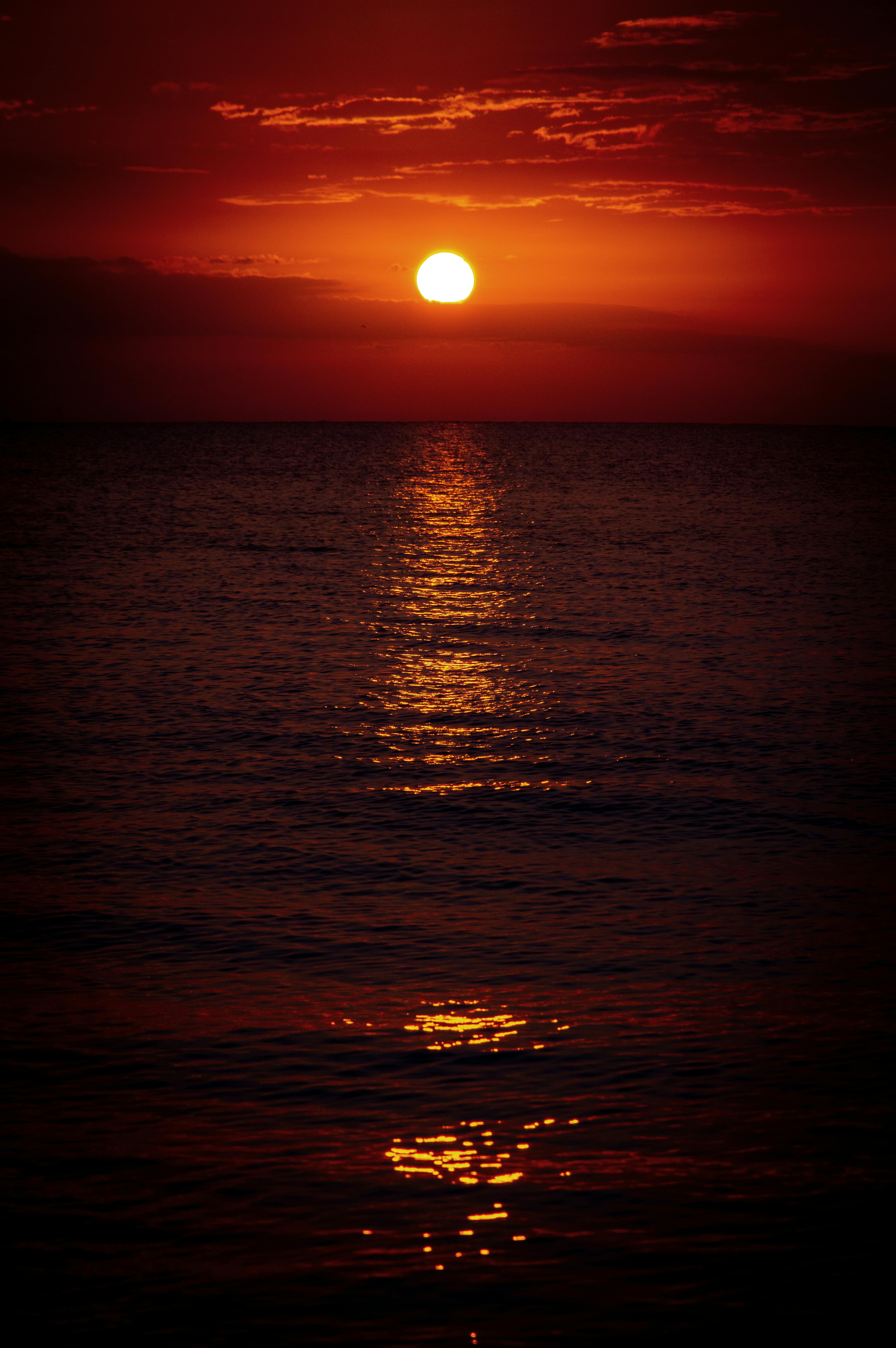 Red Sky with Clouds at Sunset · Free Stock Photo