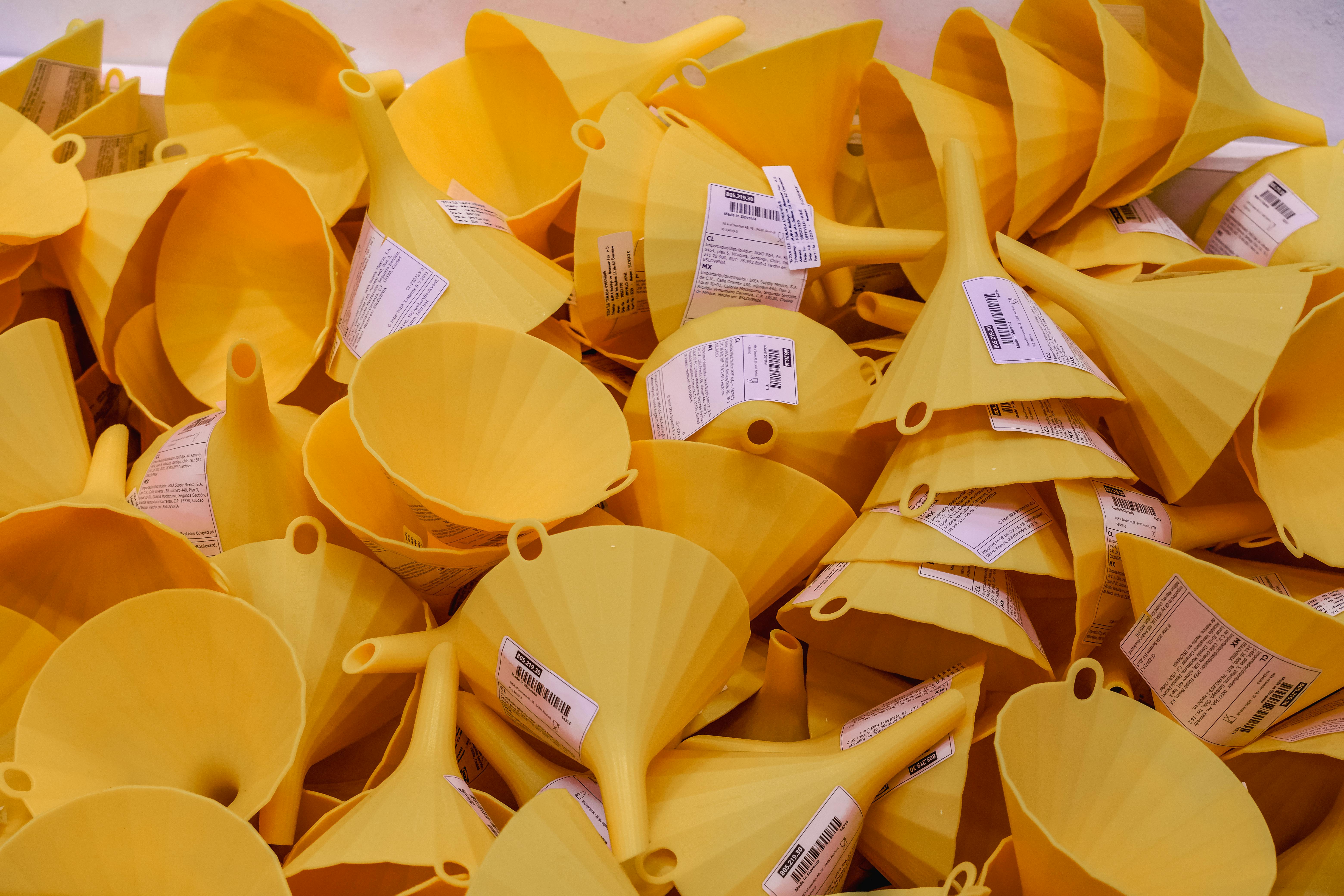 Heap of Yellow Funnels · Free Stock Photo