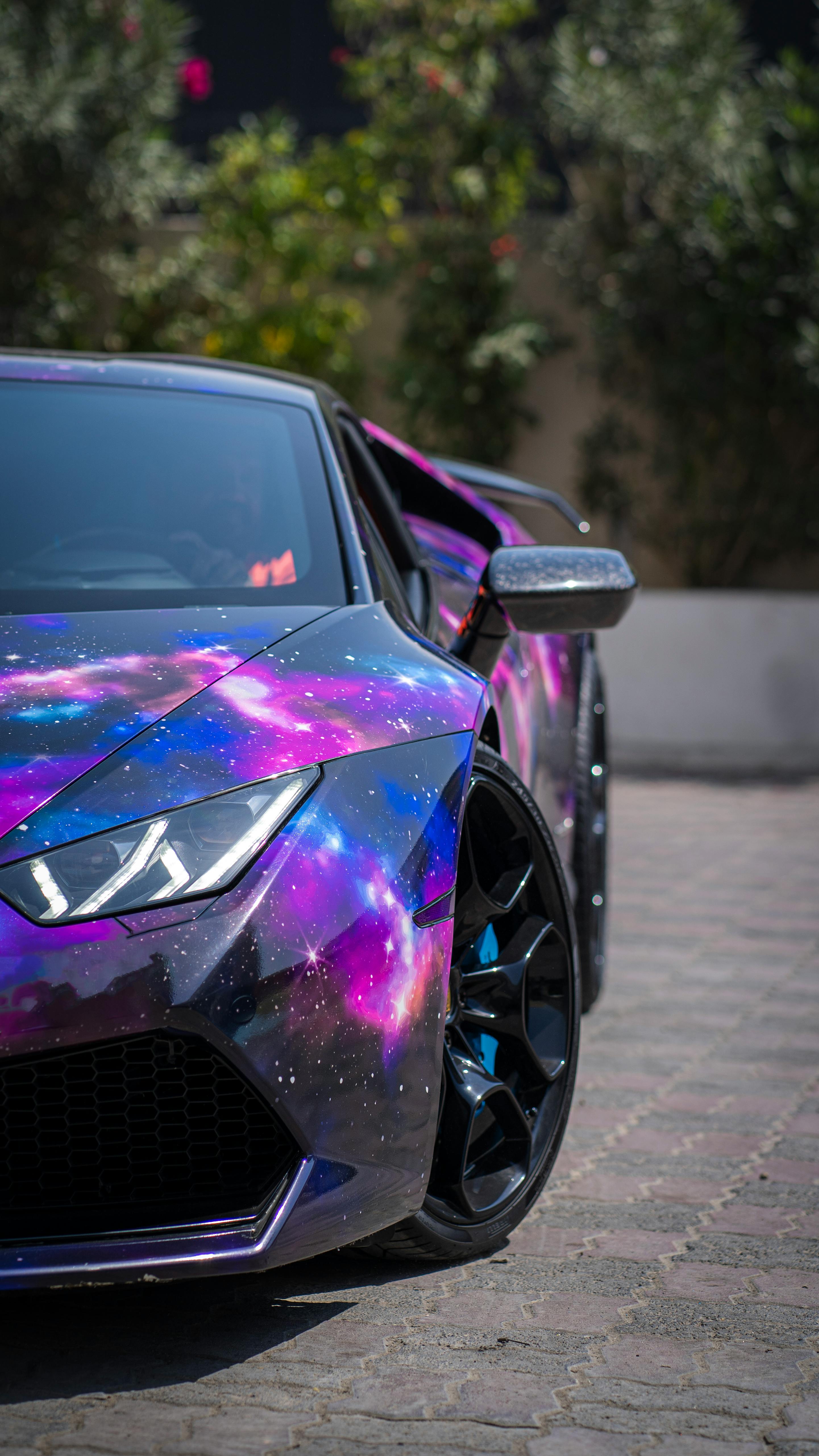 Lamborghini Aventador in a Galaxy Wrap · Free Stock Photo