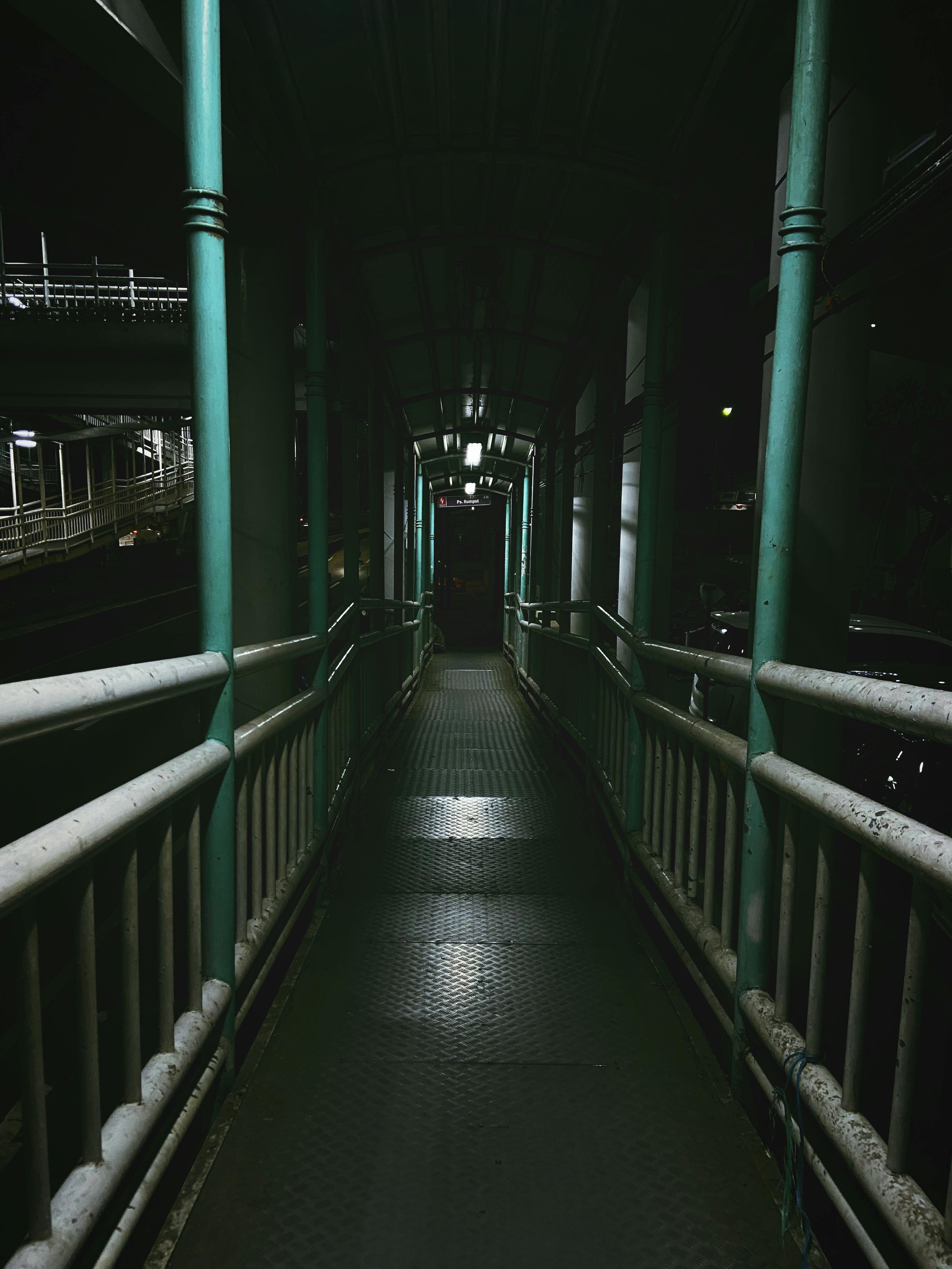 Empty Bridge Passing at Night · Free Stock Photo