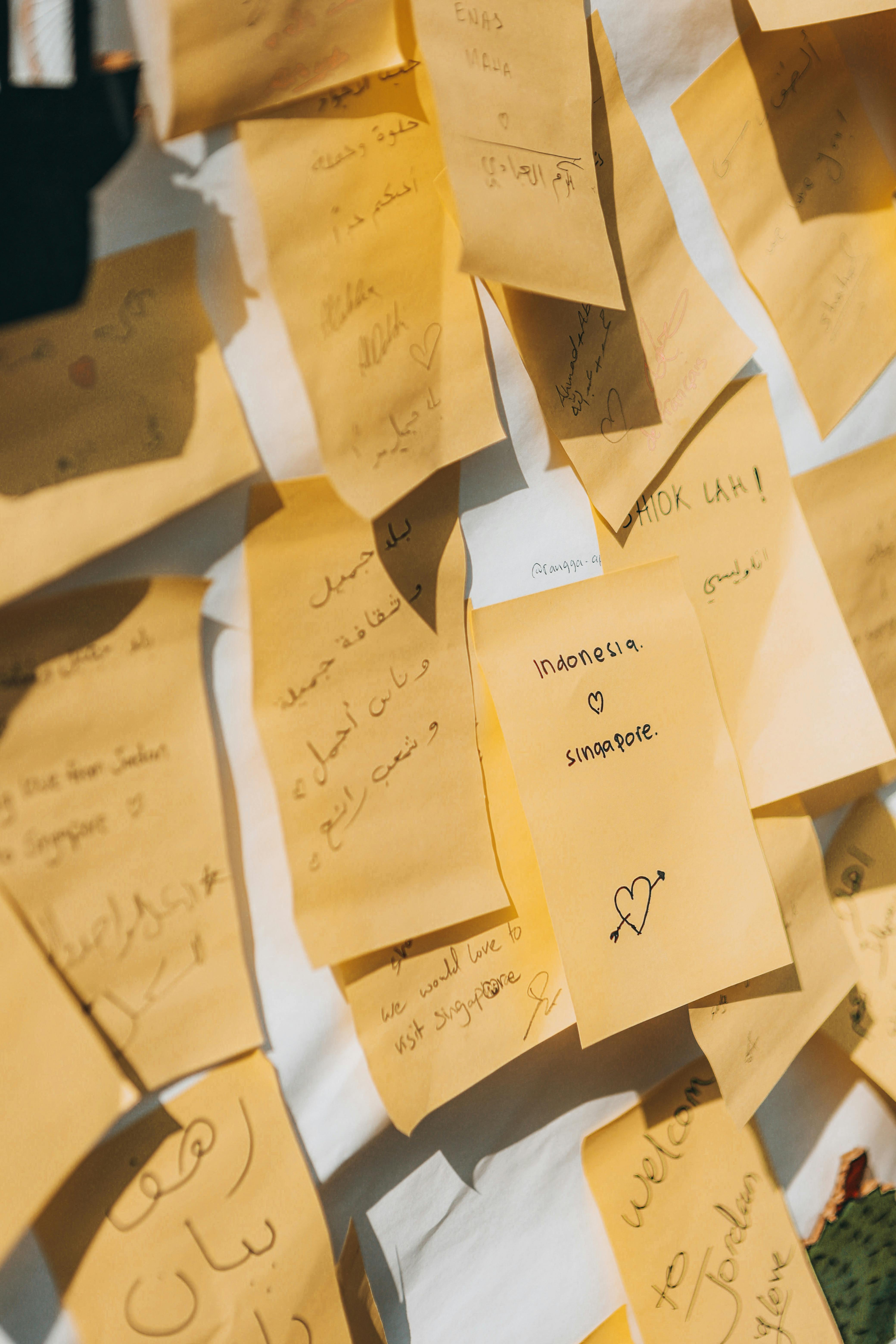 Close up of Sticky Notes · Free Stock Photo