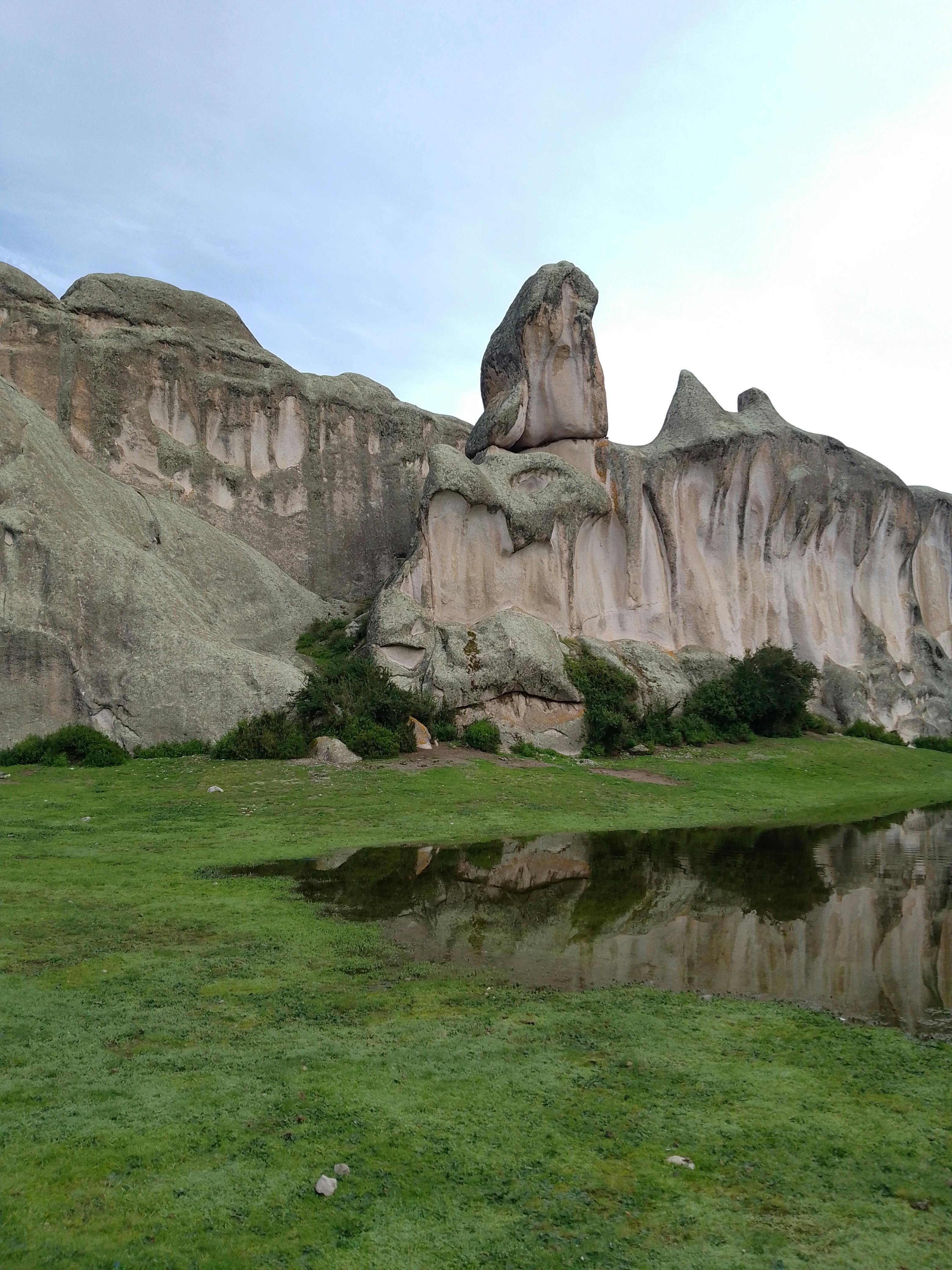 View of a Meadow and Rock Formations in Marcahuasi Plateau in Andes ...
