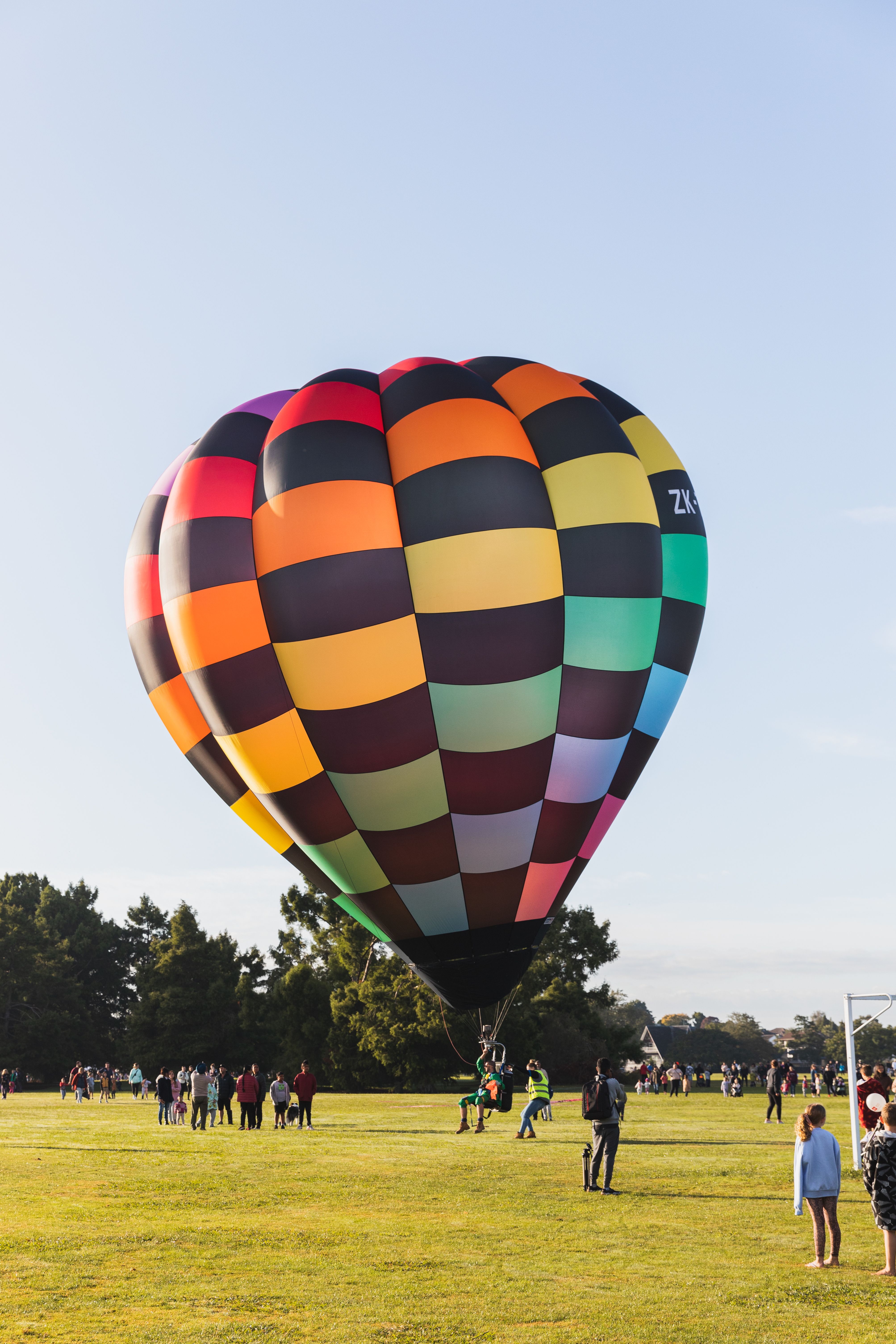 People near Hot Air Balloon in Summer Park · Free Stock Photo