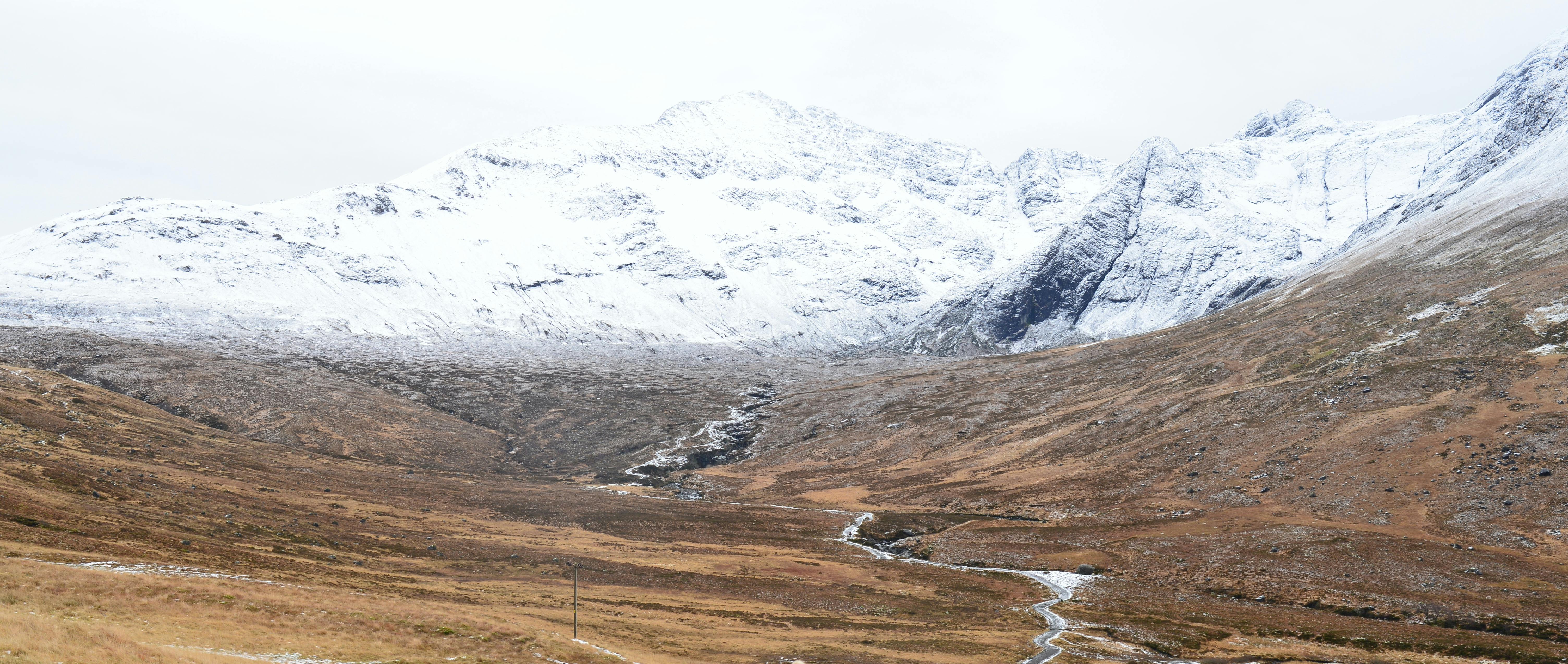 Valley among Rocky Mountains in Snow · Free Stock Photo