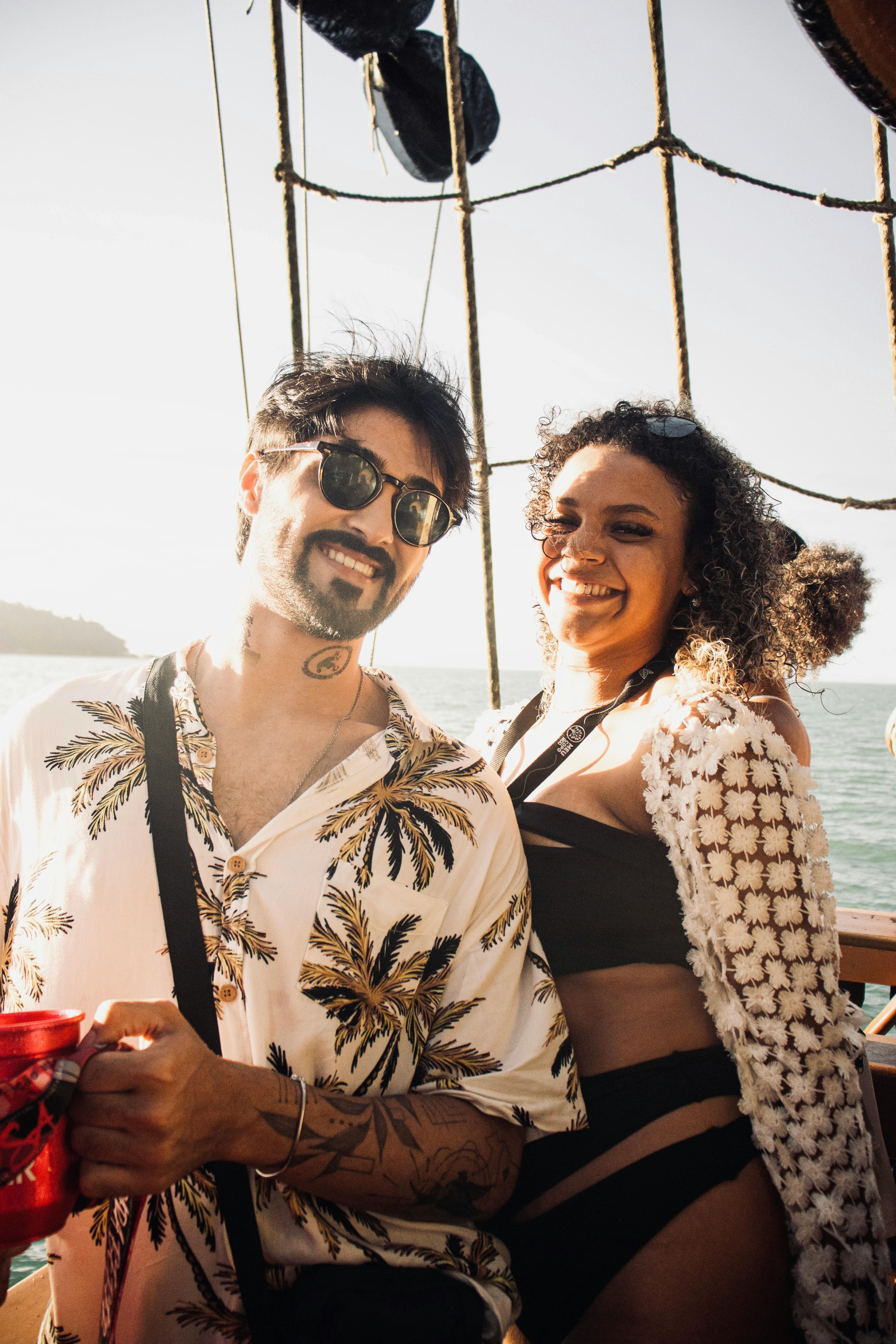Smiling Woman and Man on Ship · Free Stock Photo