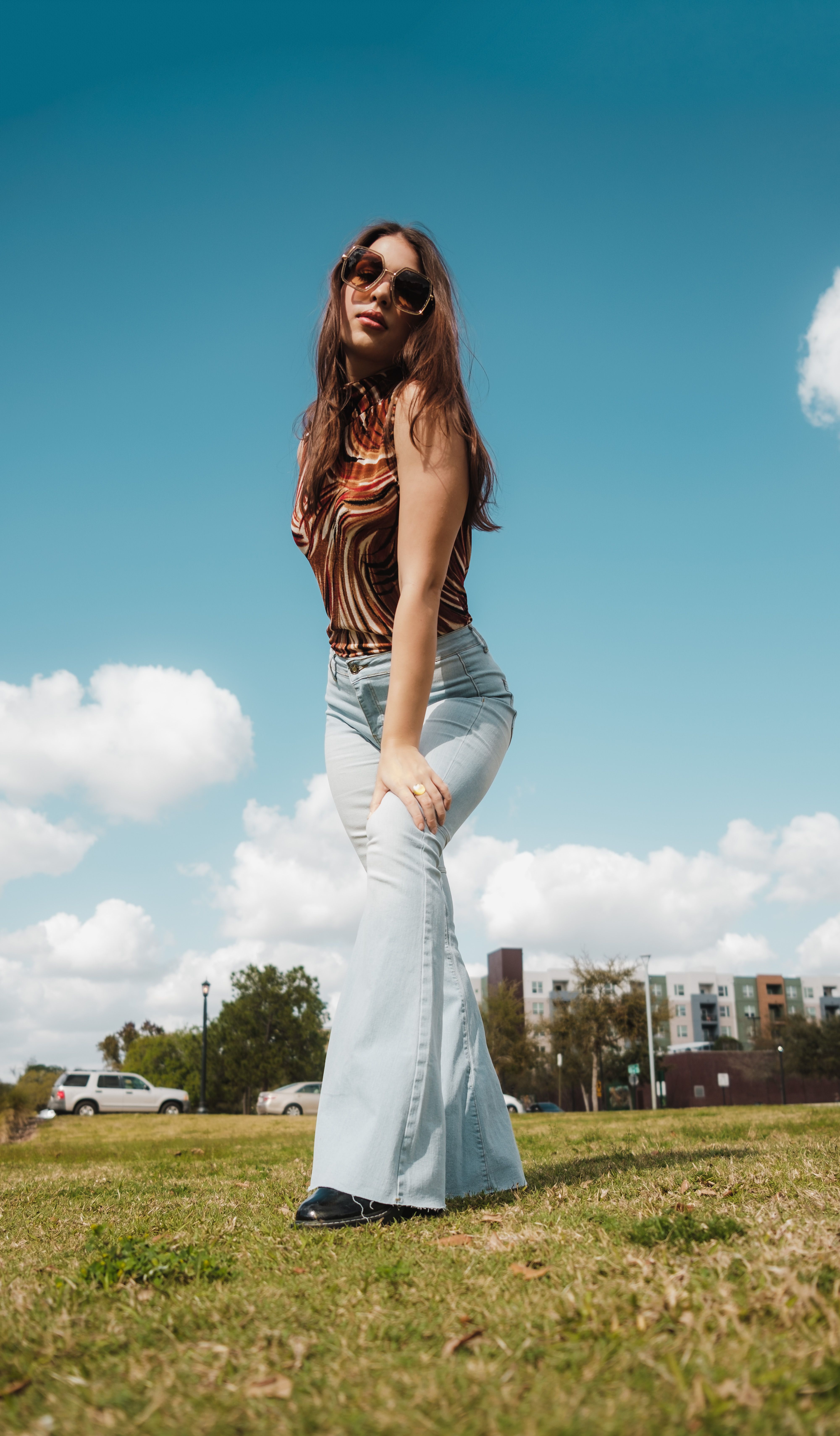 Woman Posing on Glass · Free Stock Photo