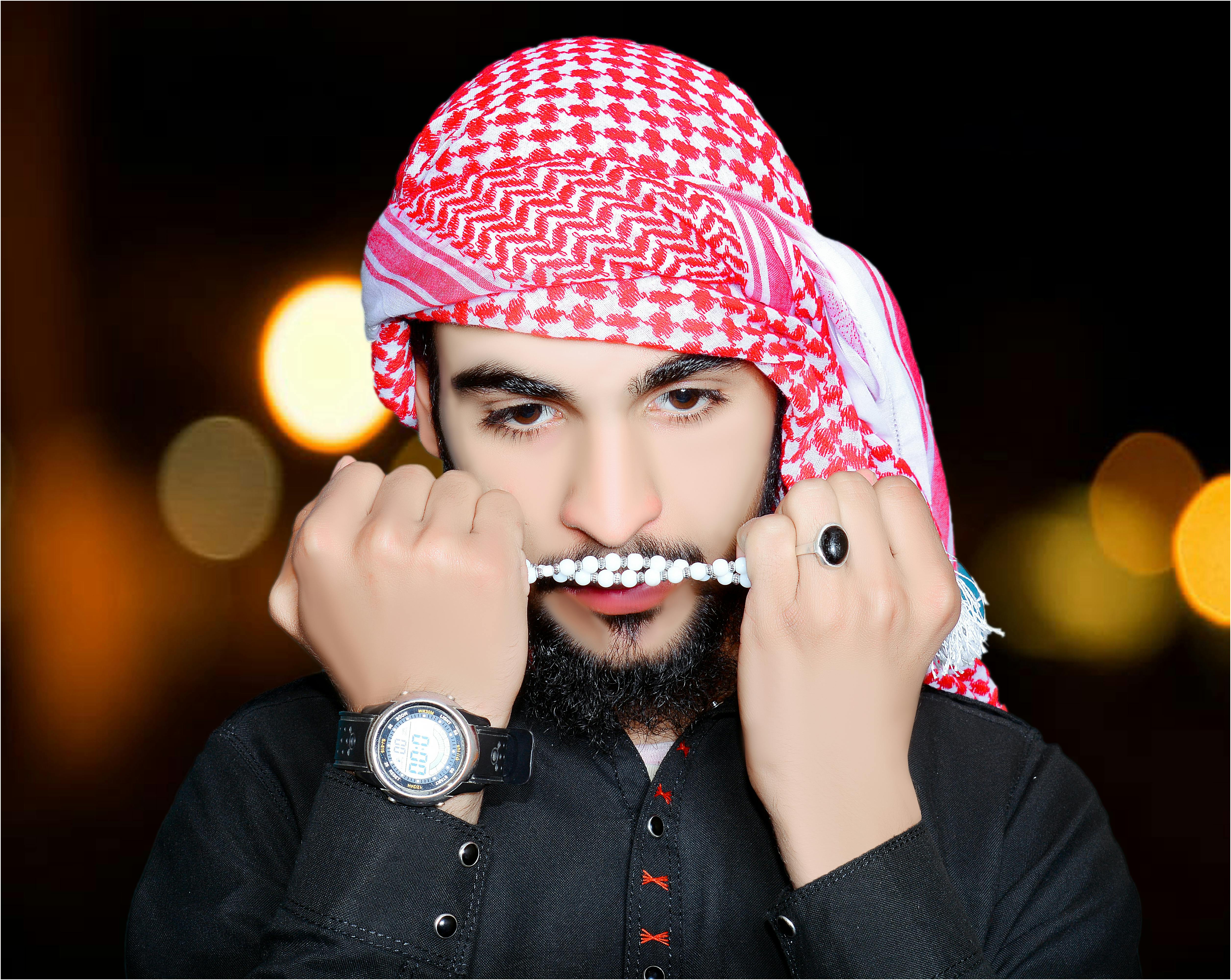 Portrait of Man with Rosary and Keffiyeh · Free Stock Photo