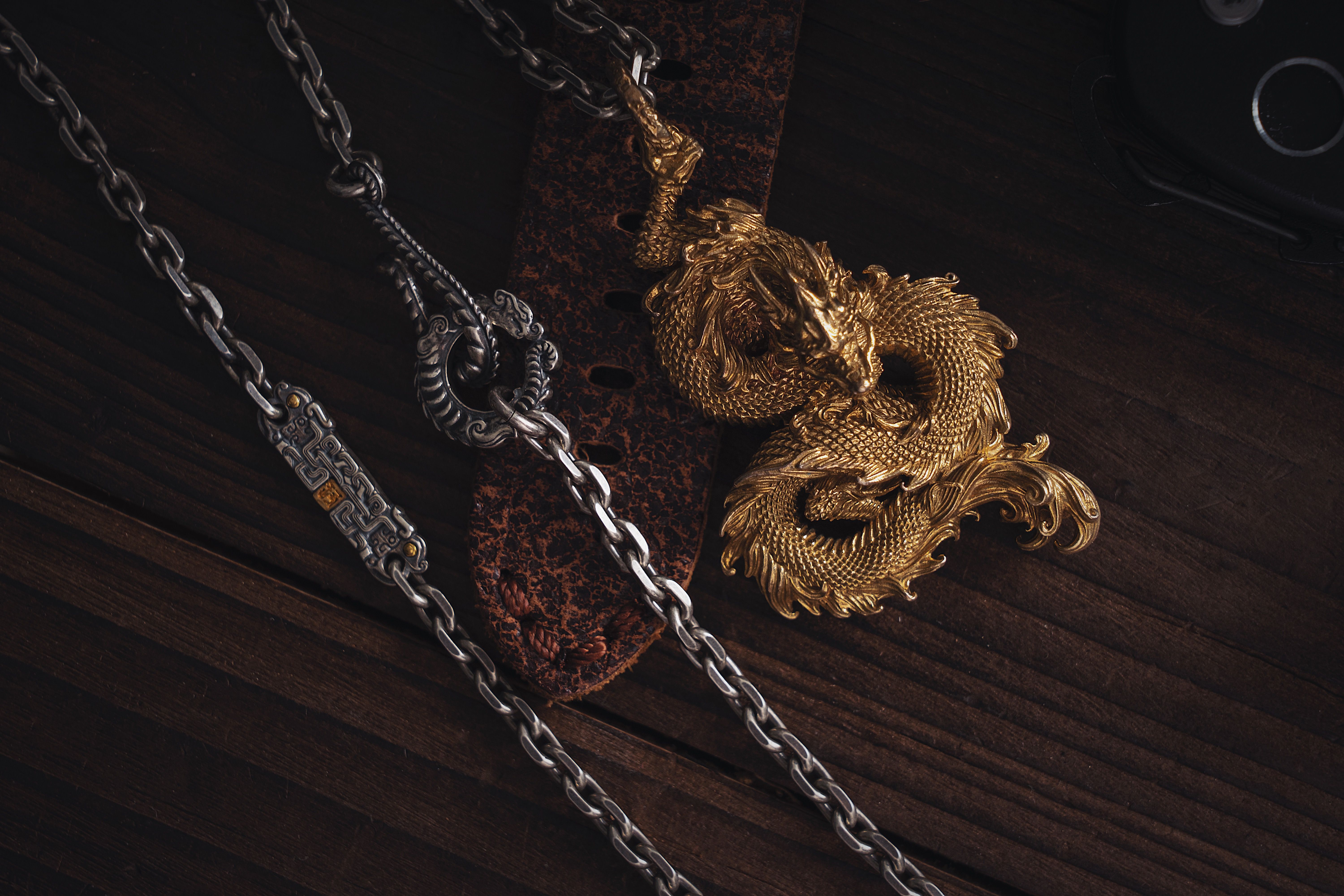 Close-up of a Cuban Link Chain with American Bully Dog Clasp · Free ...