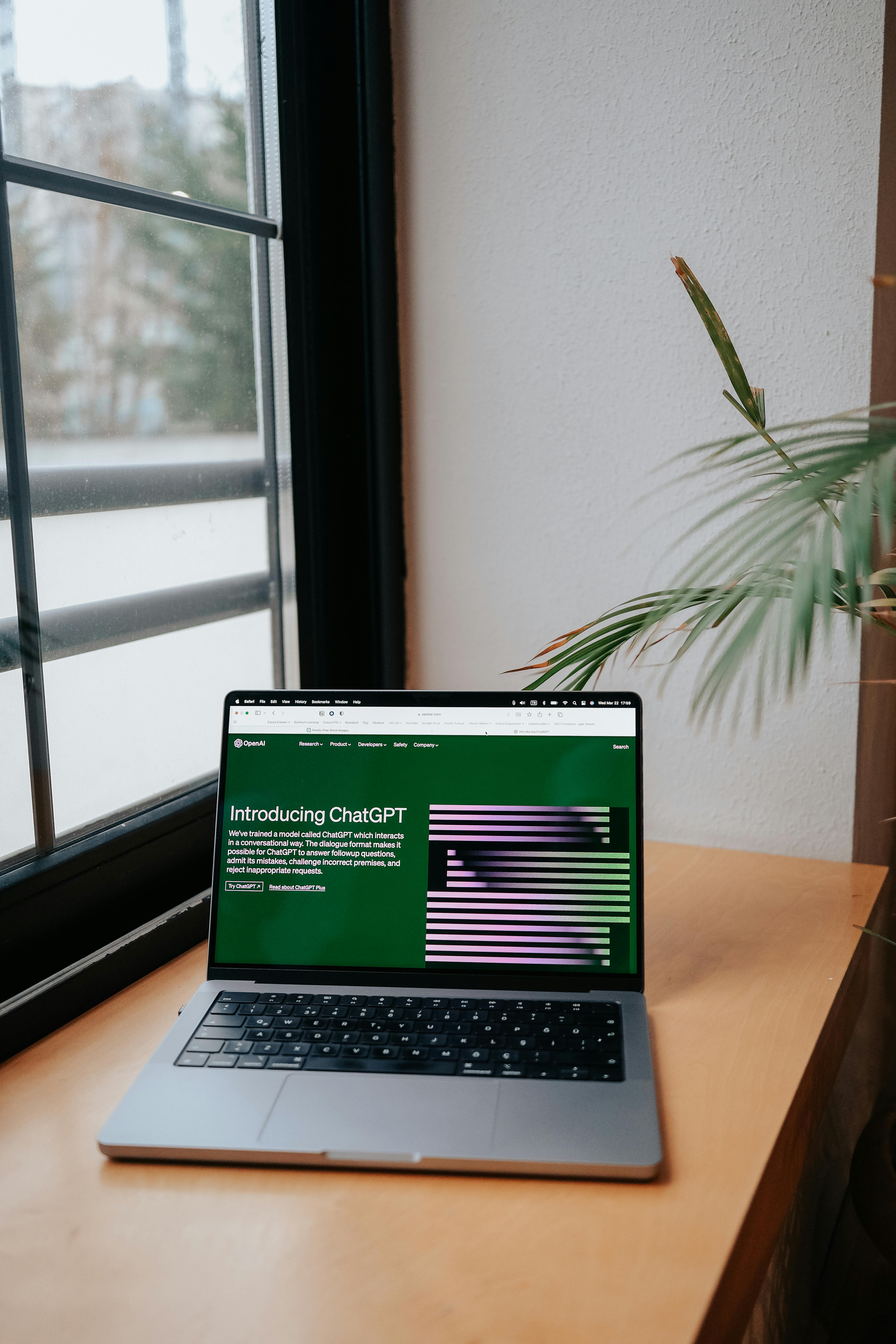 OpenAI Website with Introduction to ChatGPT on Computer Monitor · Free ...