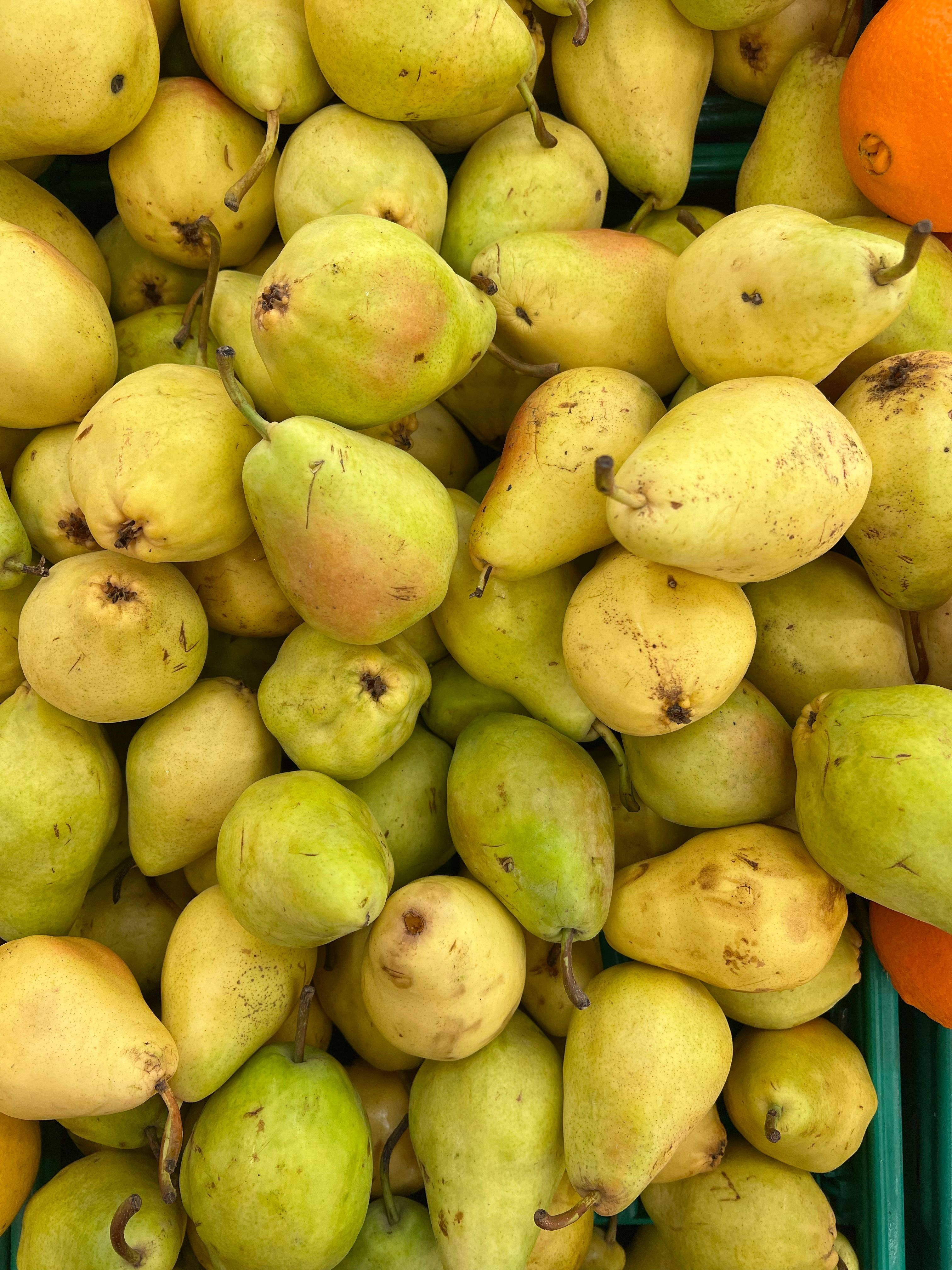 Photo of a Marble Board with Pears · Free Stock Photo