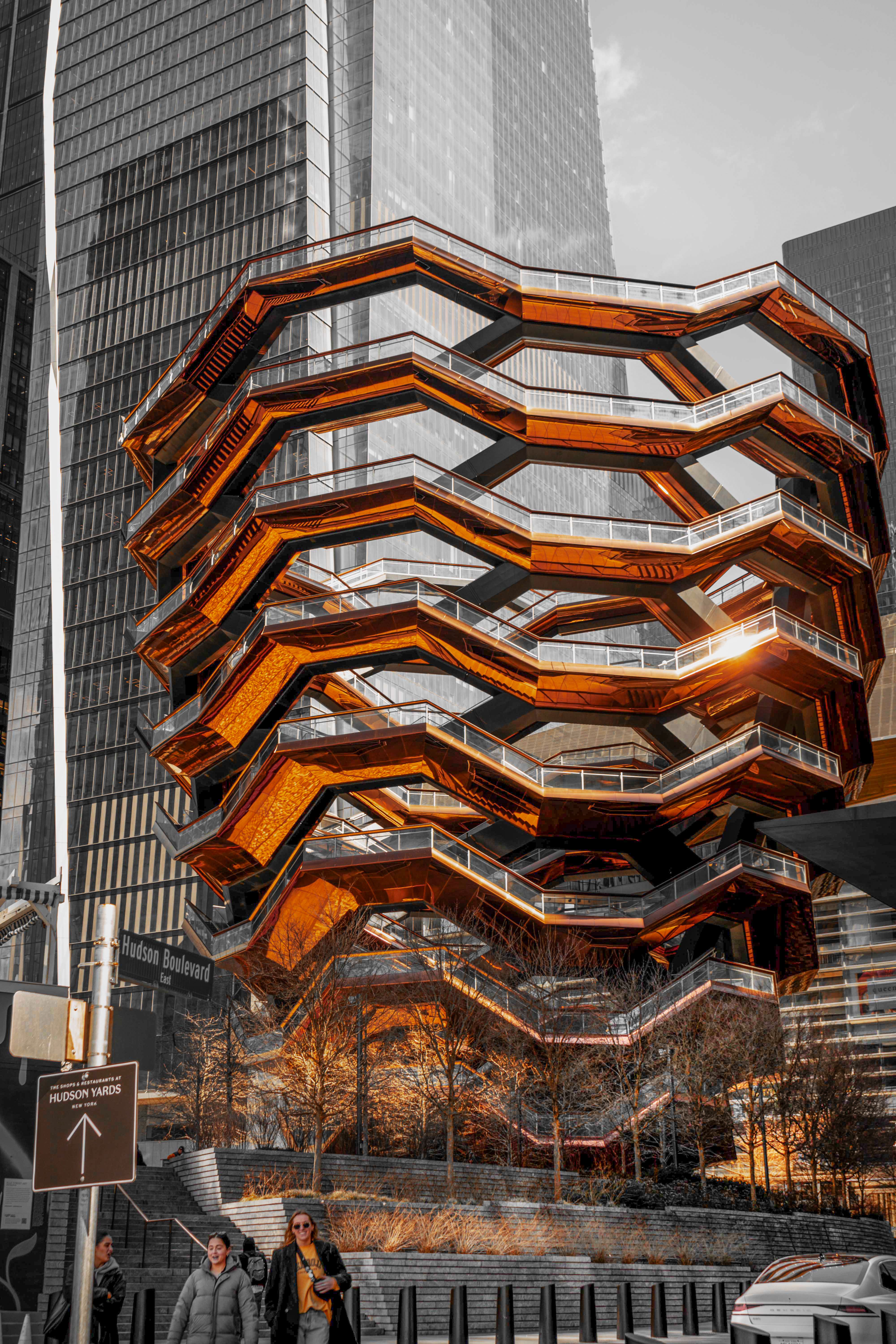 The Vessel Building in New York Photographed Through a Giant Window ...