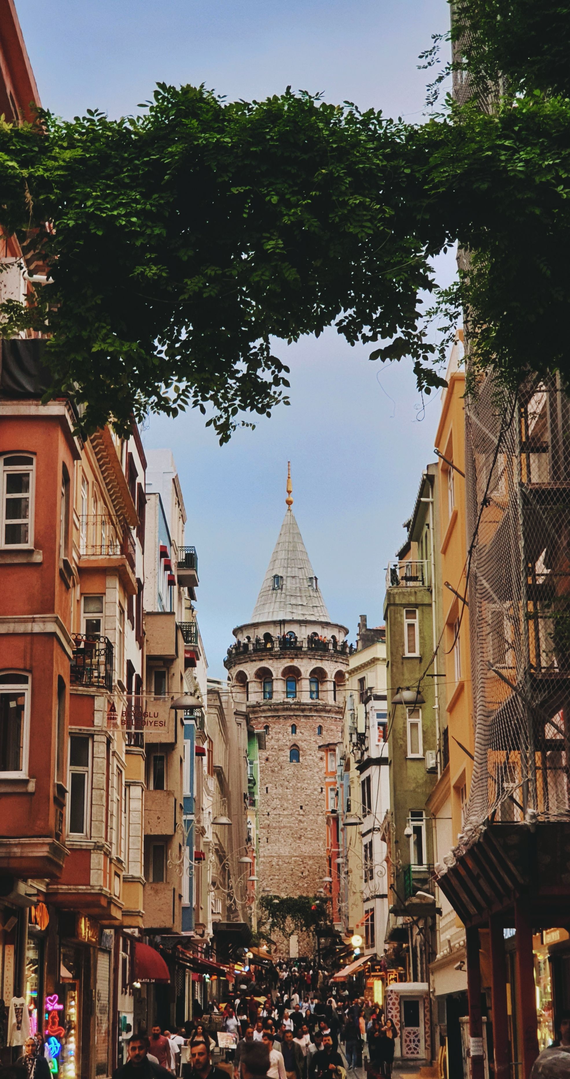 Crowded Alley in Front of the Galata Tower · Free Stock Photo