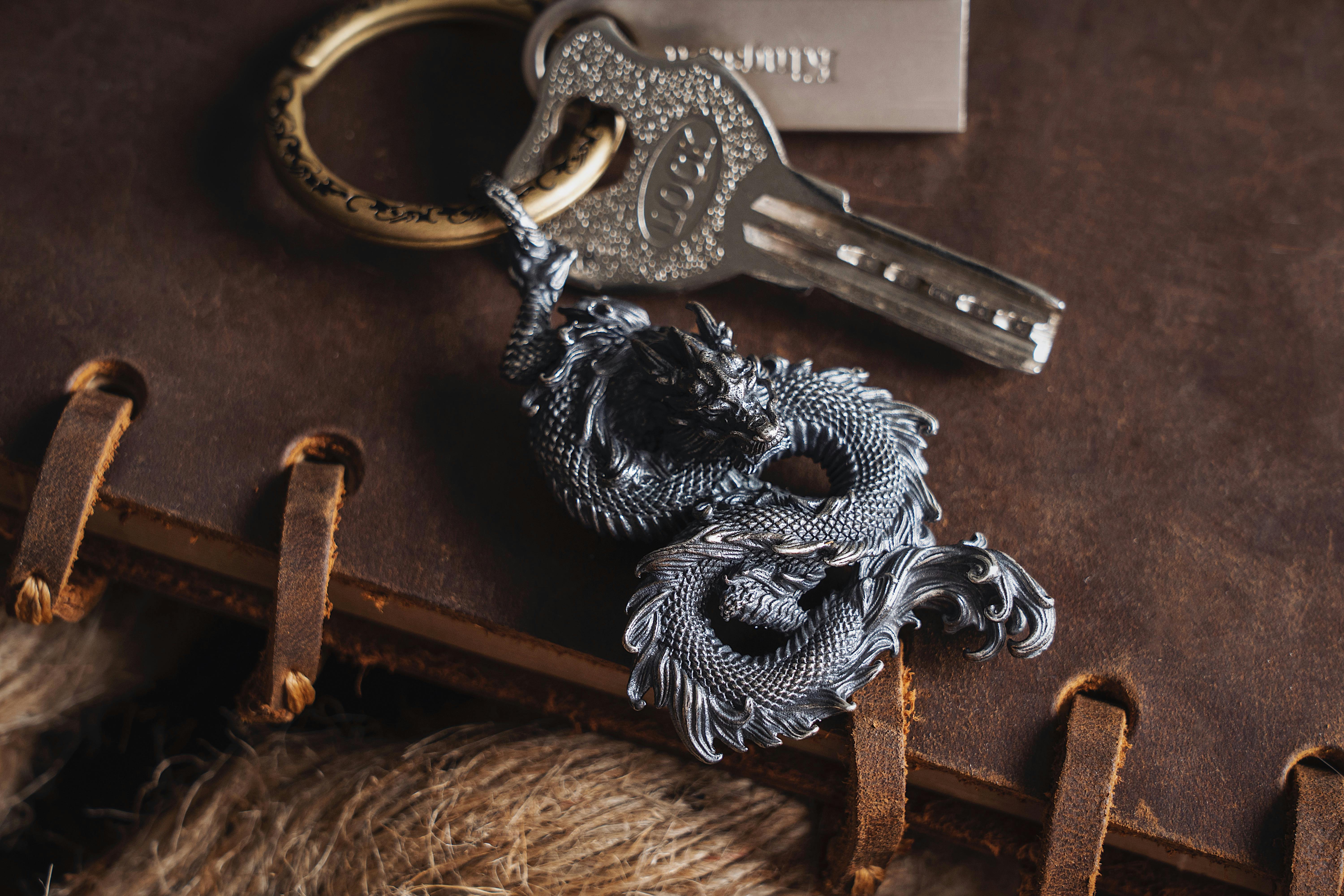 Key with a Chinese Dragon Keychain · Free Stock Photo