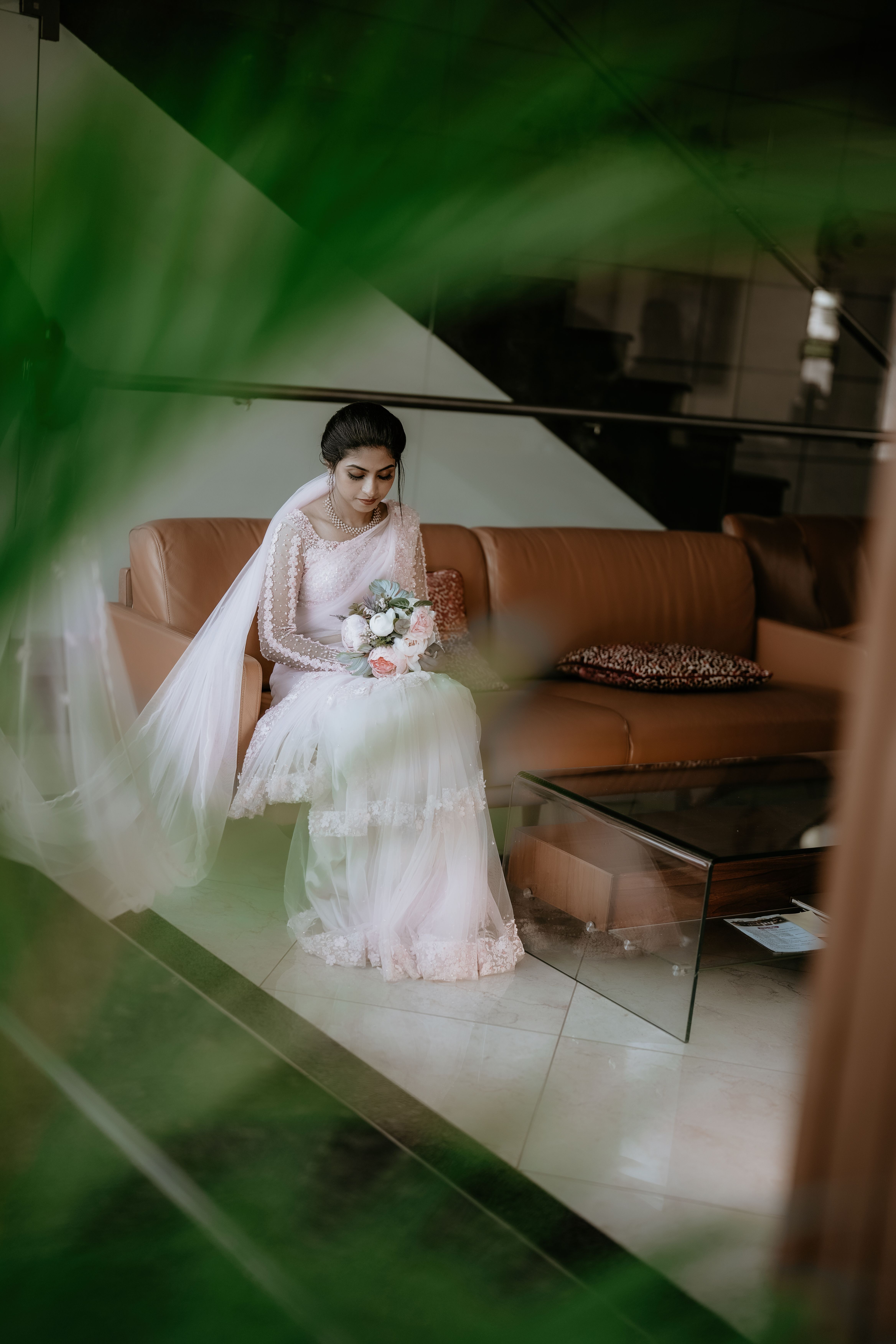 Bride Sitting on Couch · Free Stock Photo