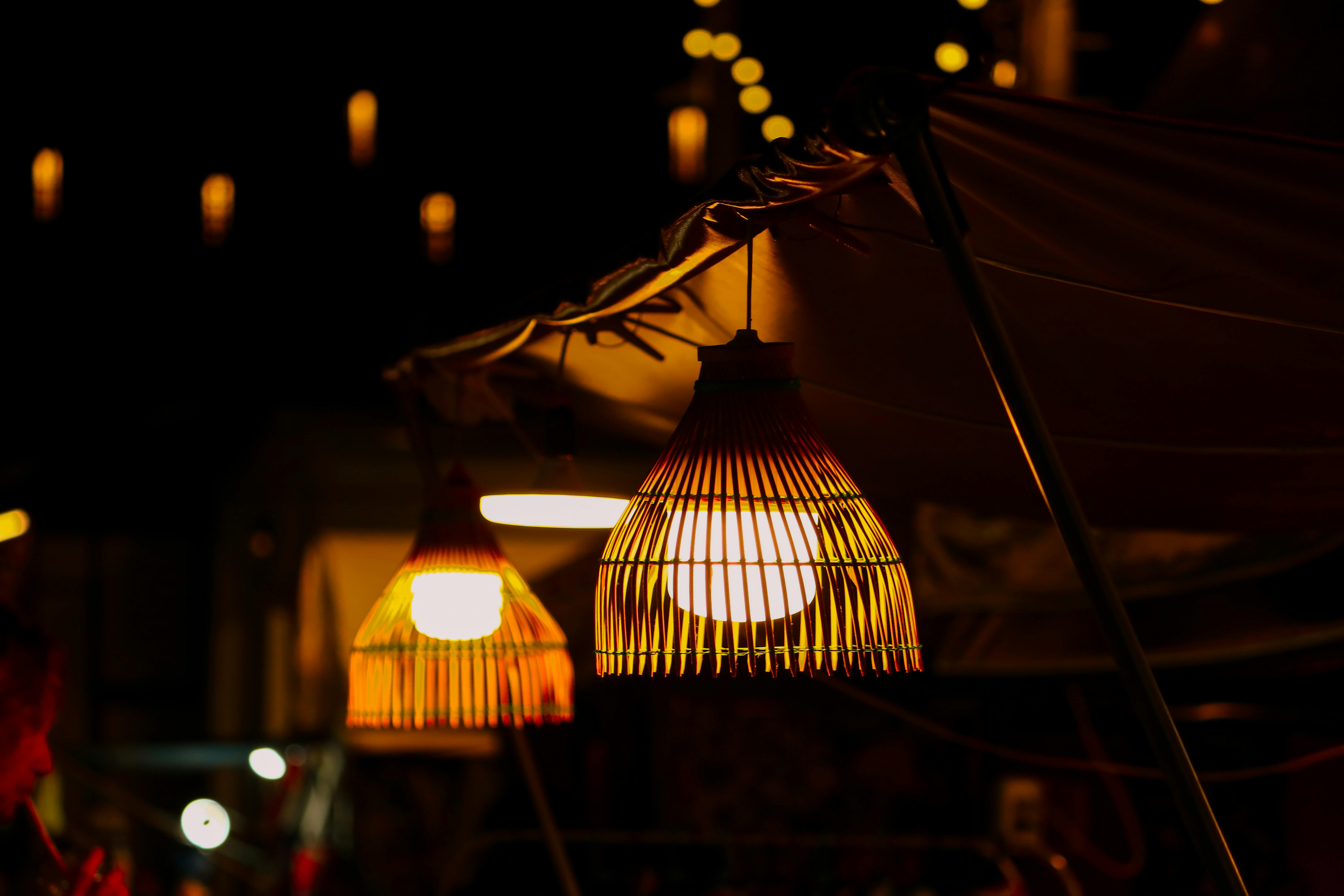 Shining Lanterns at Night · Free Stock Photo